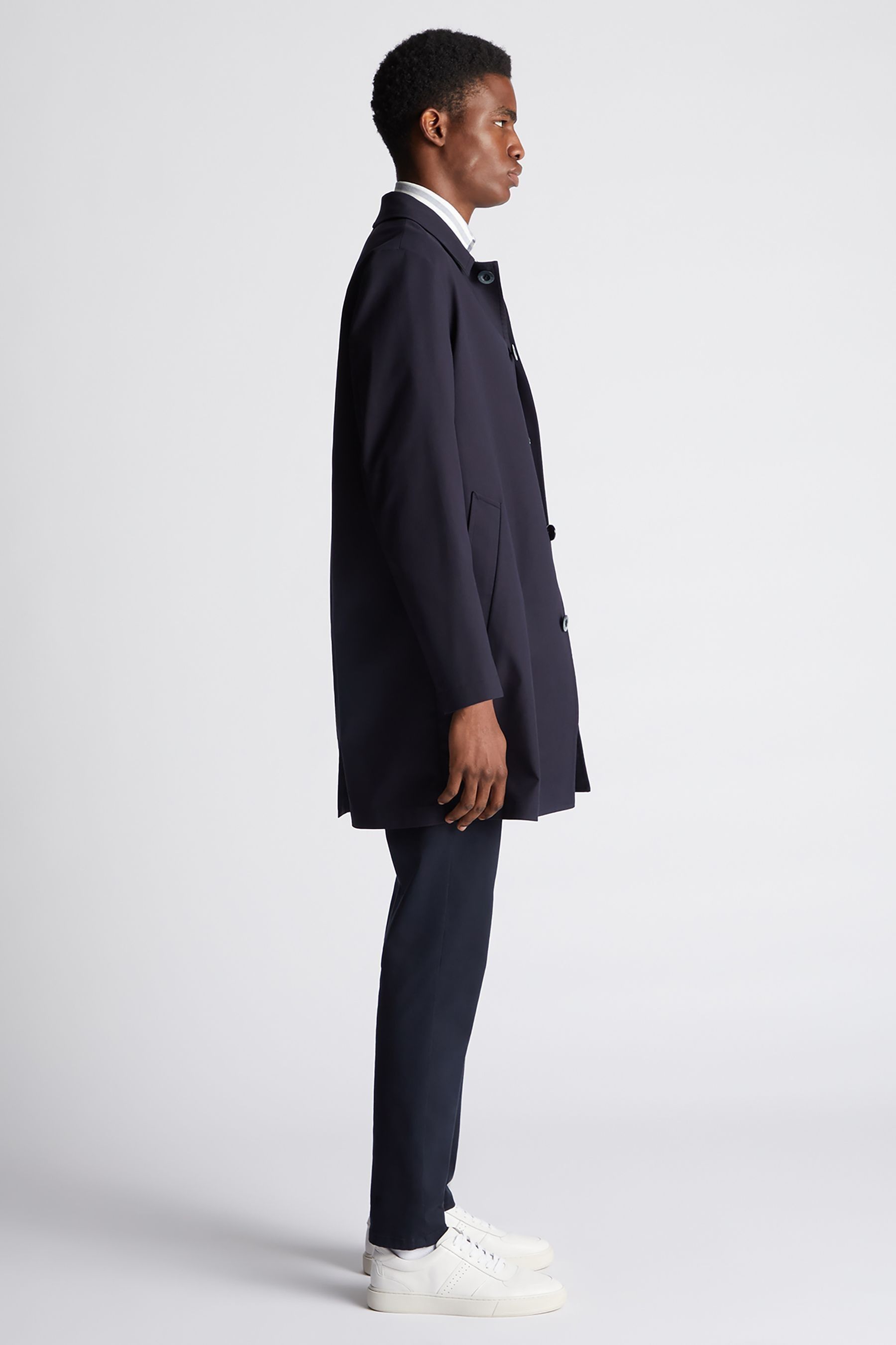 Buy Remus Uomo Blue Regular Fit Showerproof Casual Coat from the Next ...