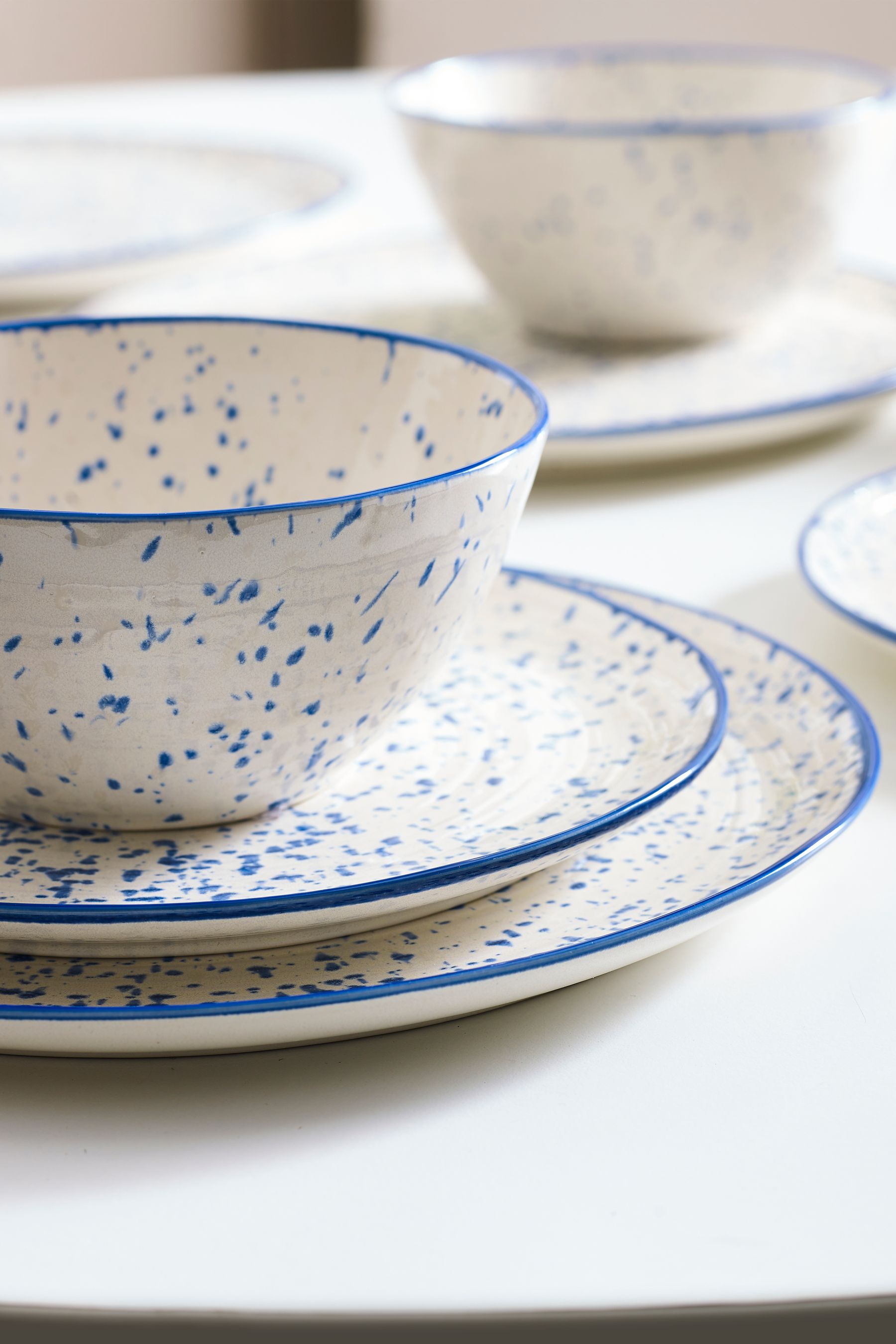 Buy 12 Piece Blue Speckle Dinner Set from the Next UK online shop