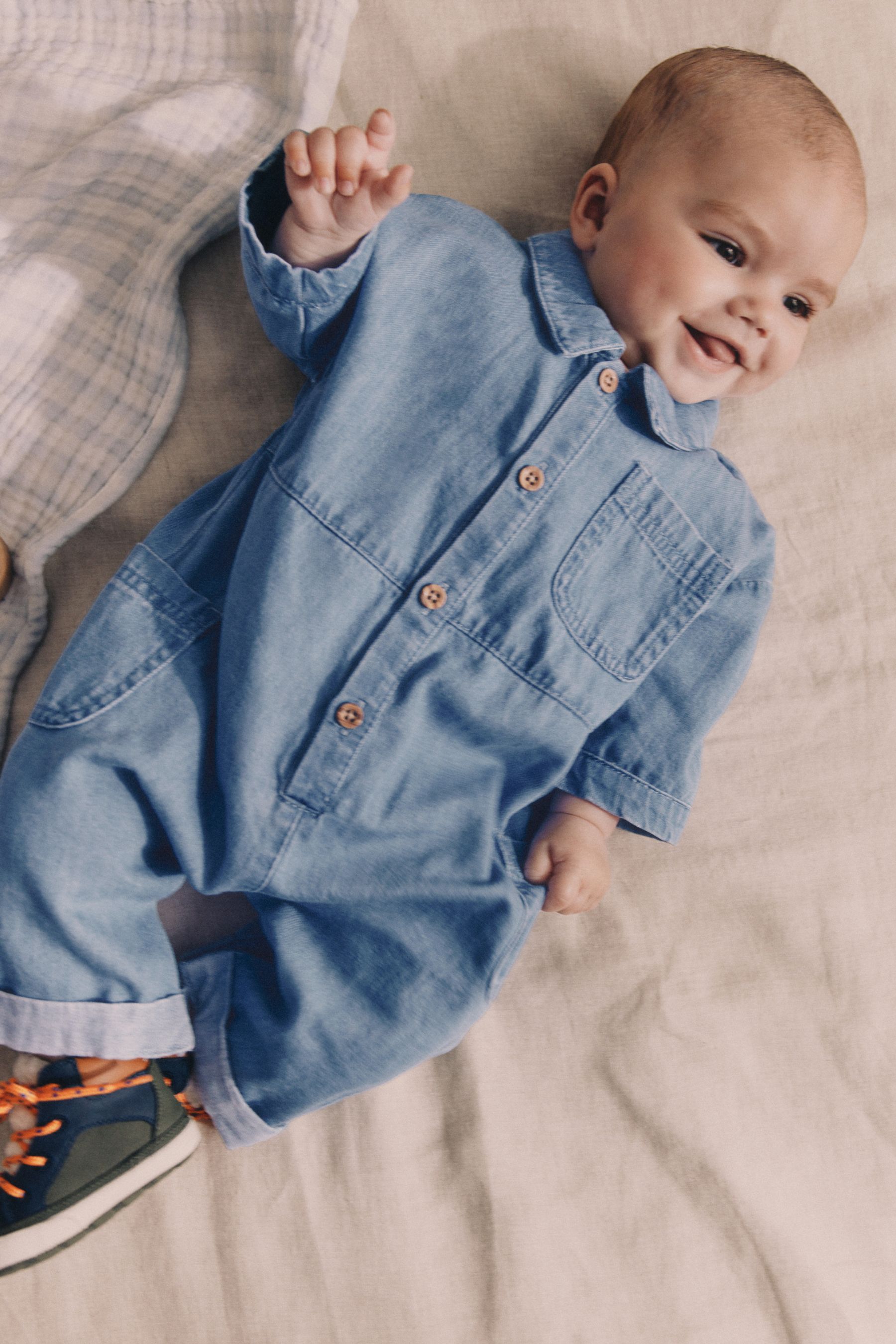 Buy Denim Baby 100% Cotton Romper (0mths-2yrs) from the Next UK online shop
