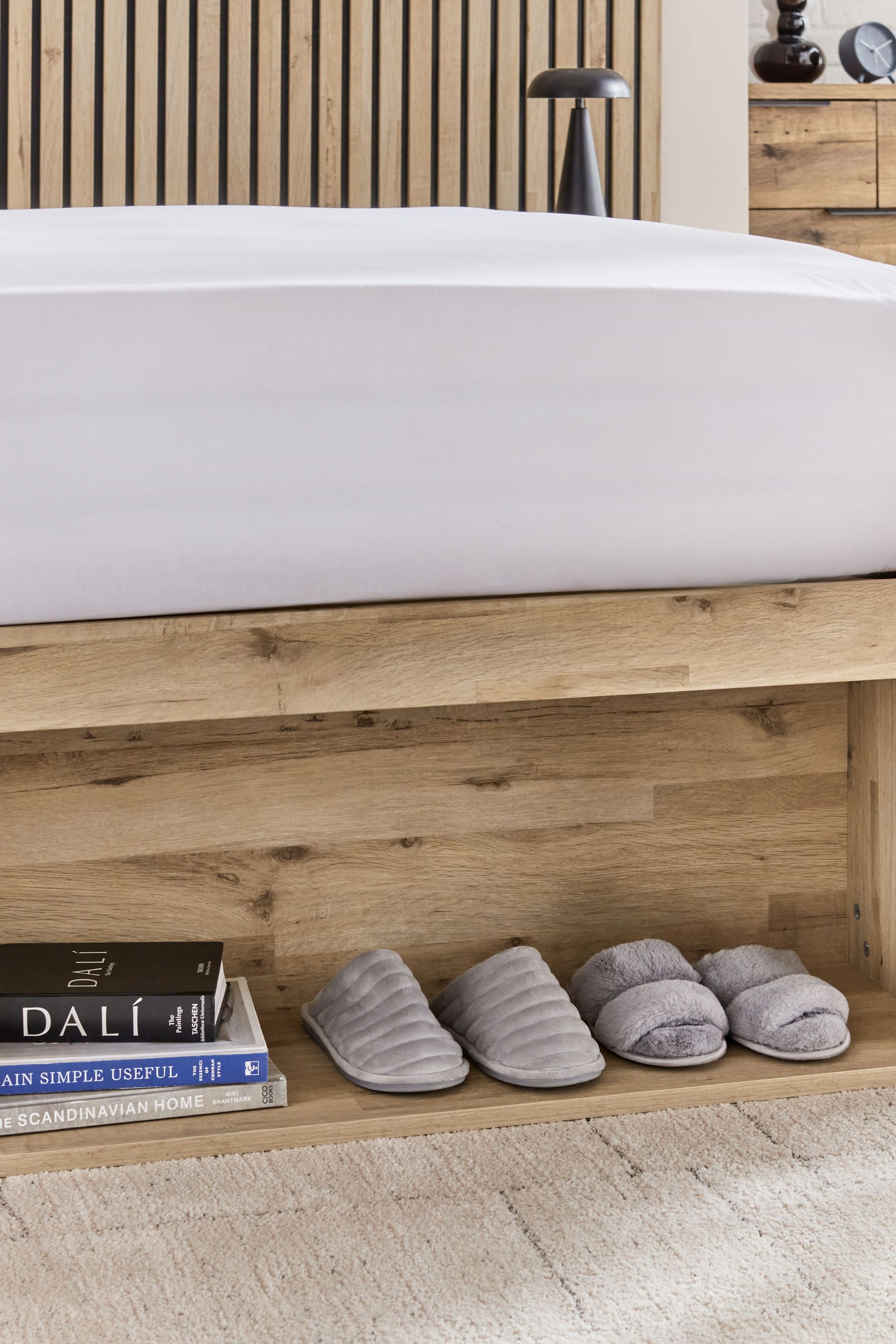 Buy Light Oak Effect Bronx Wooden Hotel Bed Frame with Platform Storage ...