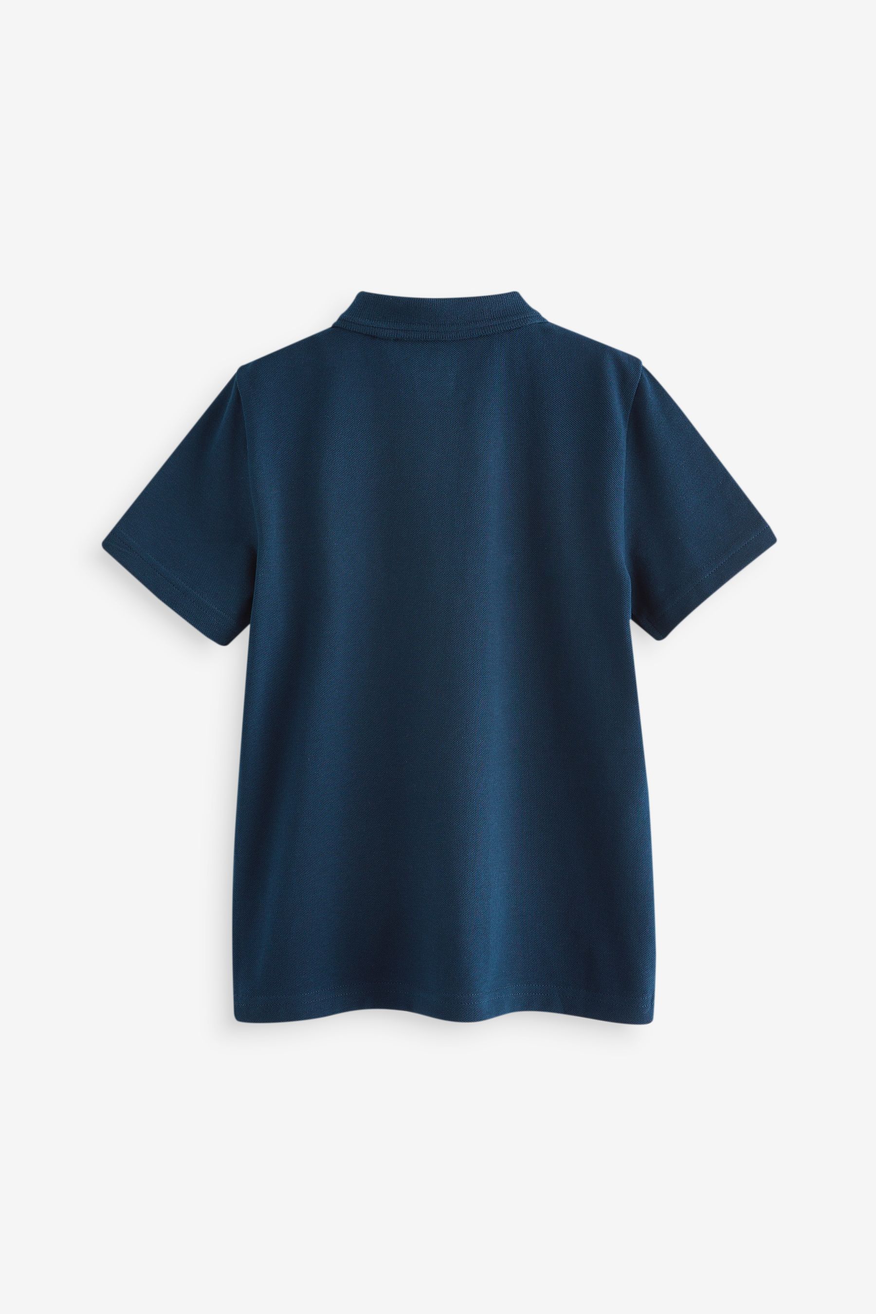 Buy Navy 2 Pack Cotton School Short Sleeve 100% Cotton Polo Shirts (3 ...