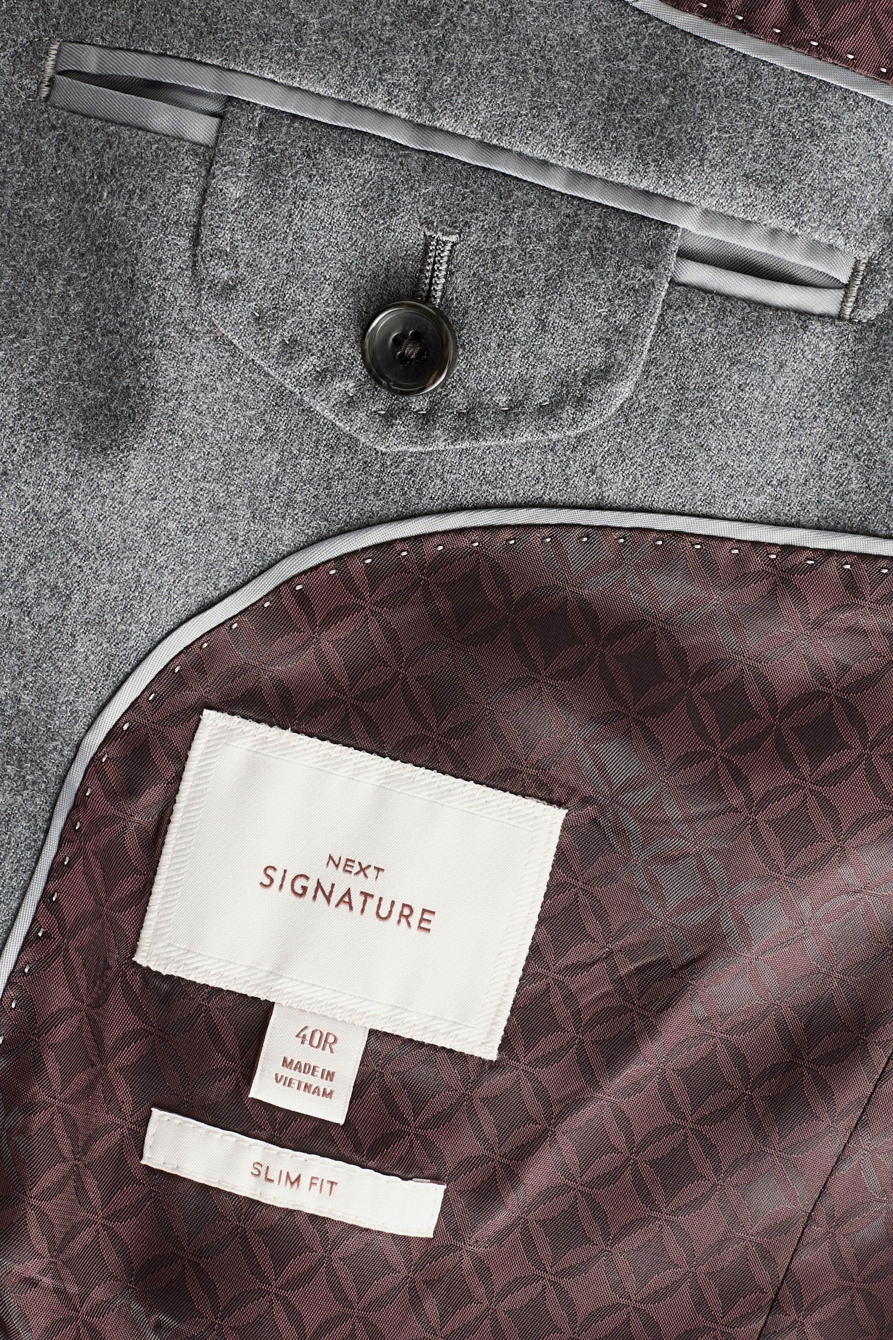Buy Grey Signature Zignone Flannel Suit Jacket from the Next UK online shop
