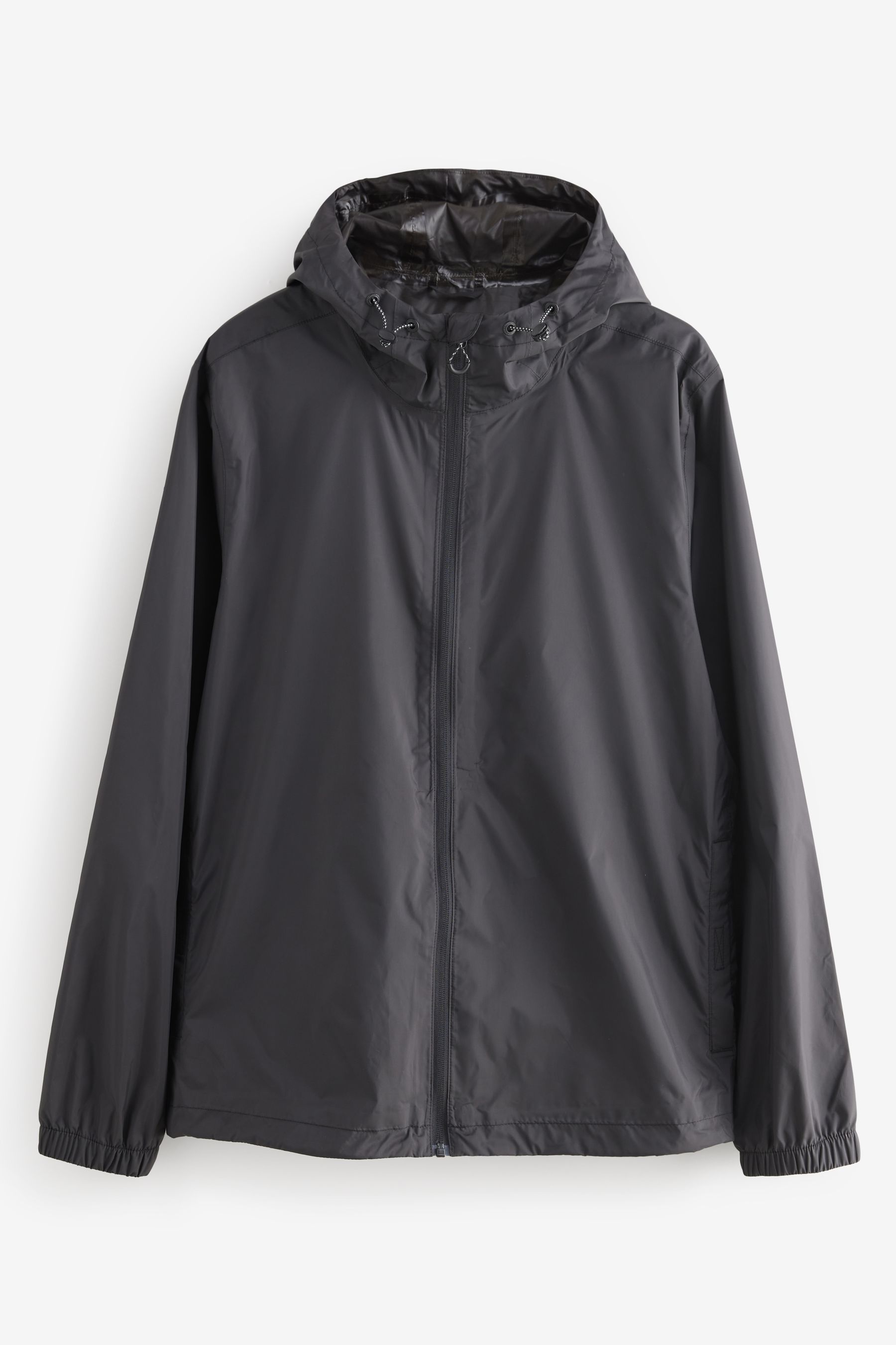 Buy Black Lightweight Waterproof Packable Hooded Jacket from the Next ...