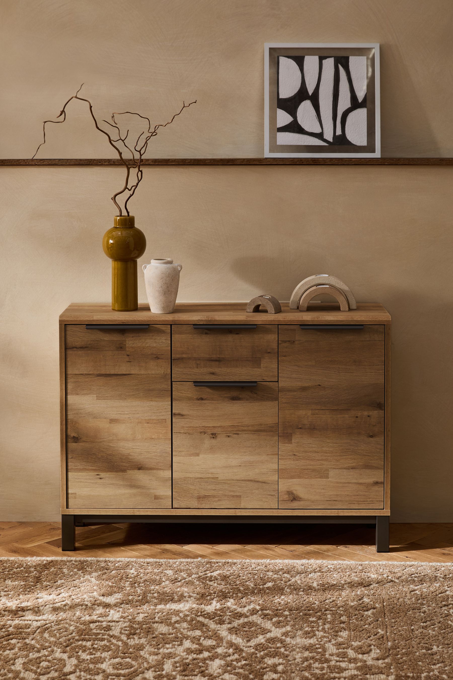 Buy Dark Bronx Oak Effect Slim Large Sideboard from Next Ireland