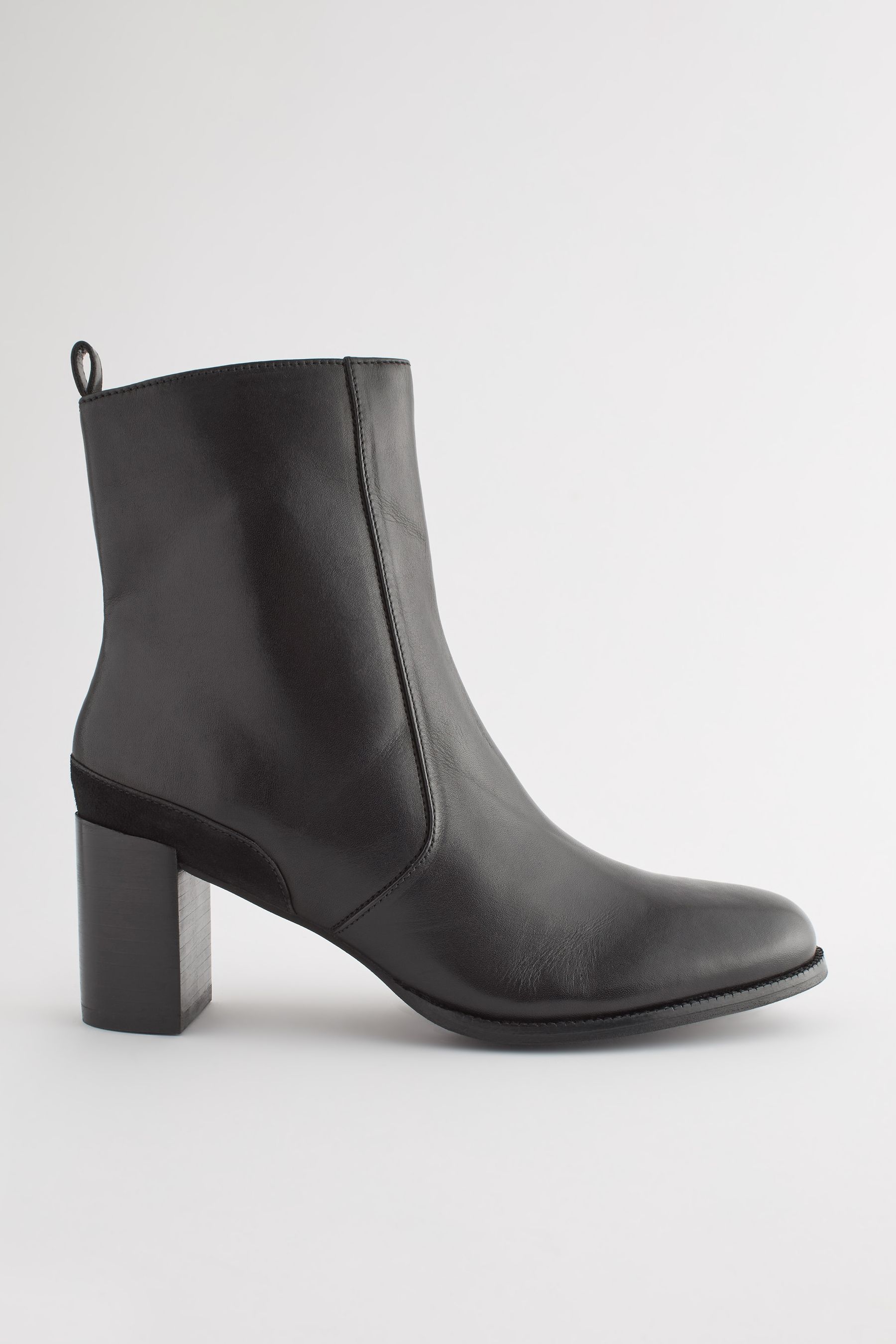 Buy Black Forever Comfort® Leather Ankle Heeled Boots from the Next UK ...