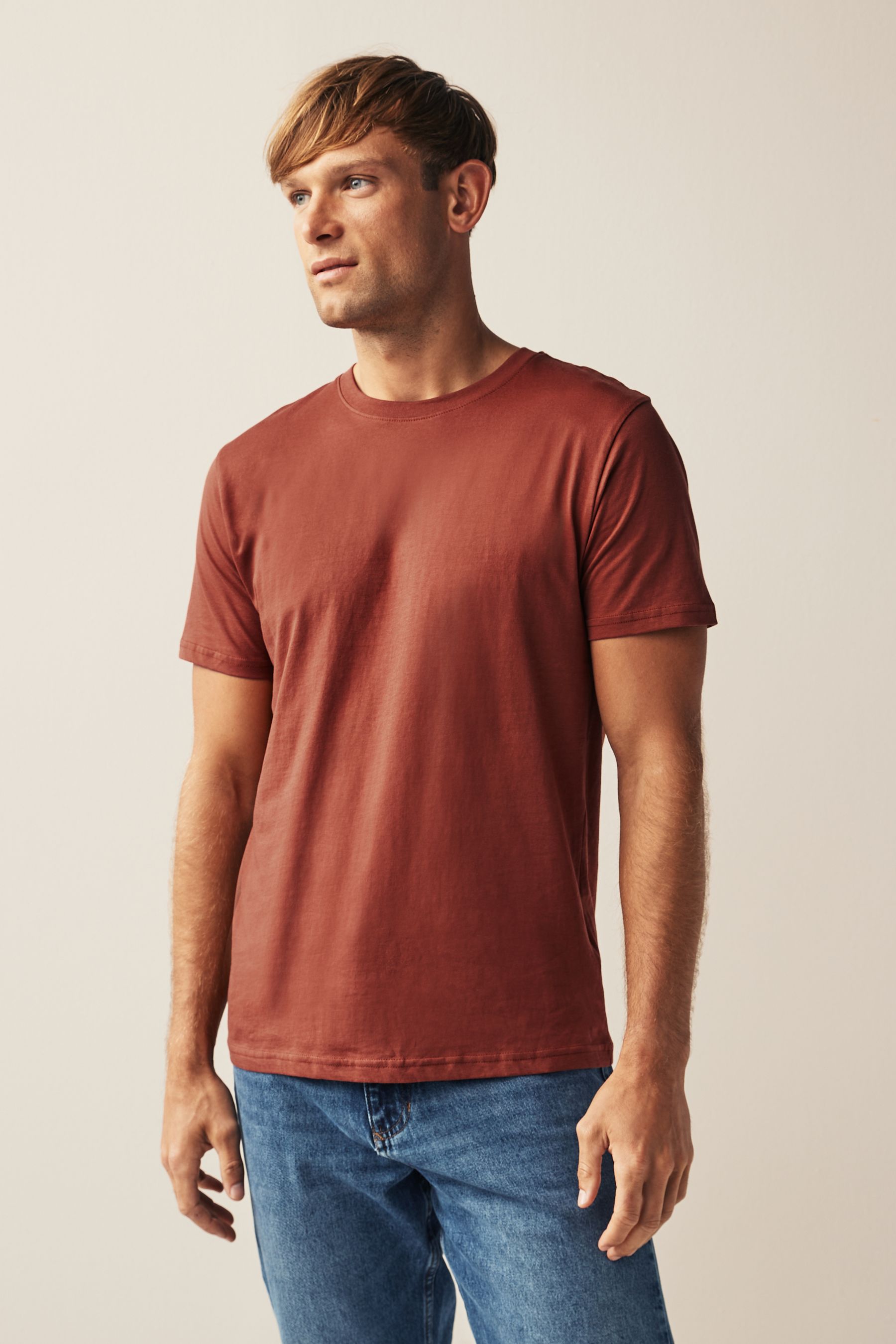 Buy Brown/Rust/Black/Ecru Marl/Slate/Silver Regular Fit Essential 100% ...