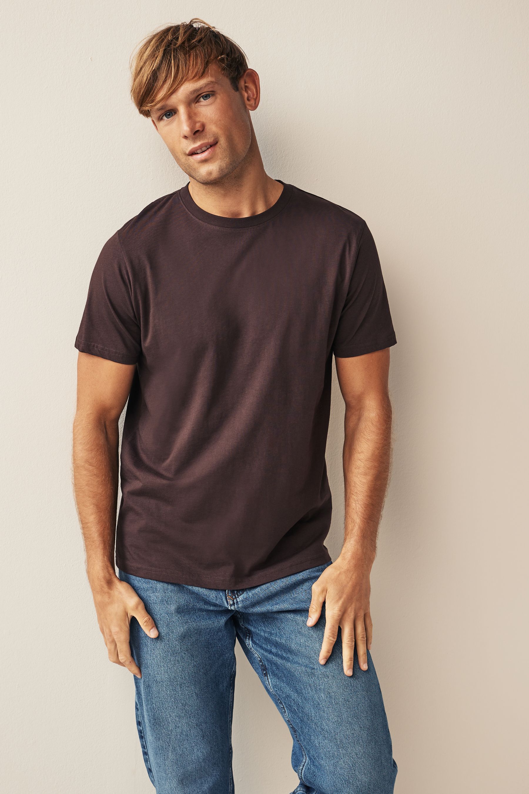 Buy Brown/Rust/Black/Ecru Marl/Slate/Silver Regular Fit Essential 100% ...