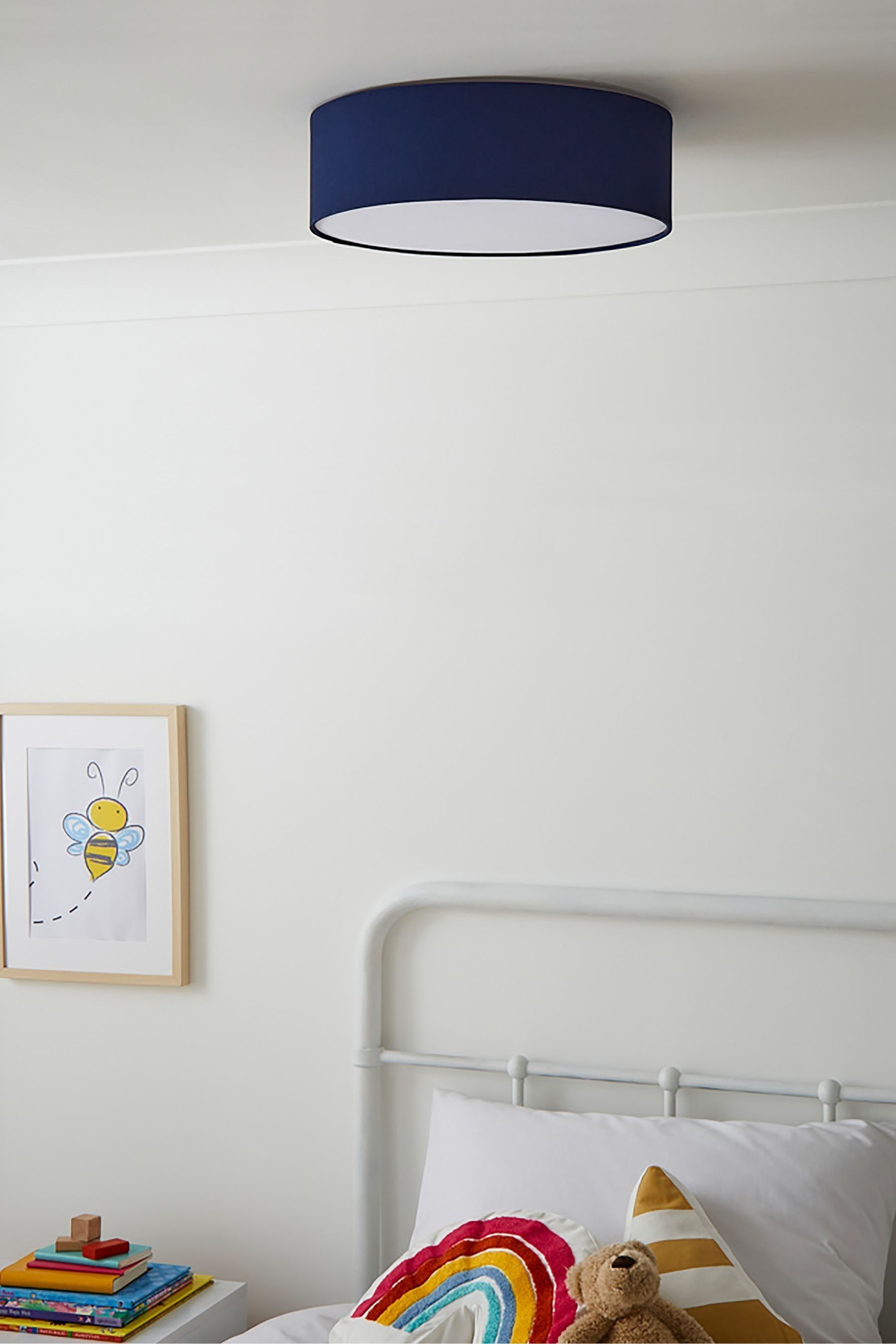 Buy glow Blue Plain Diffused Flush Ceiling Light Pendant from the Next ...