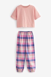 Buy Pink/Blue Woven Check 100% Cotton Pyjamas 2 Pack (3-16yrs) from ...