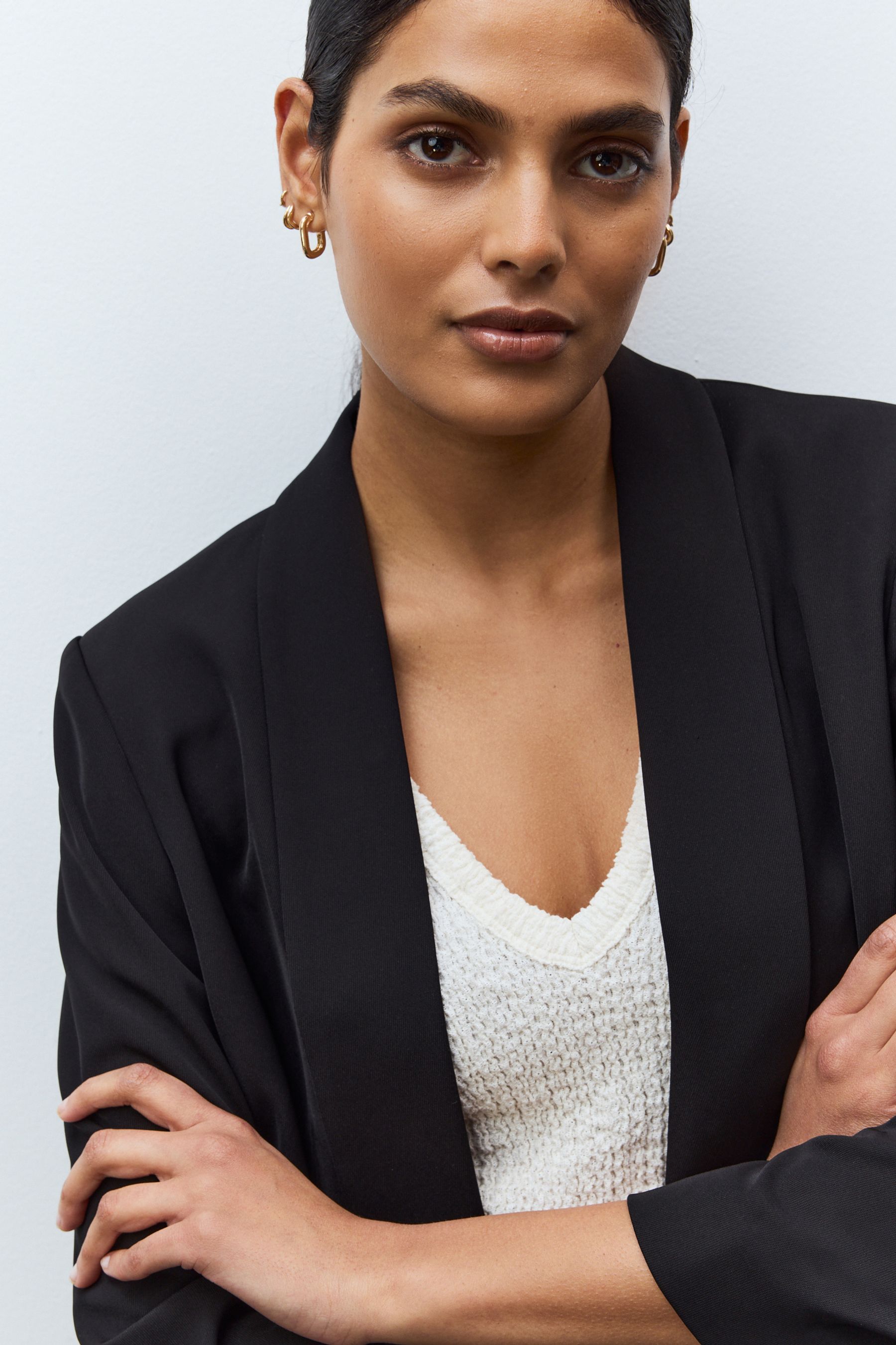 Buy Black Relaxed Ruched Sleeve Blazer from Next Australia