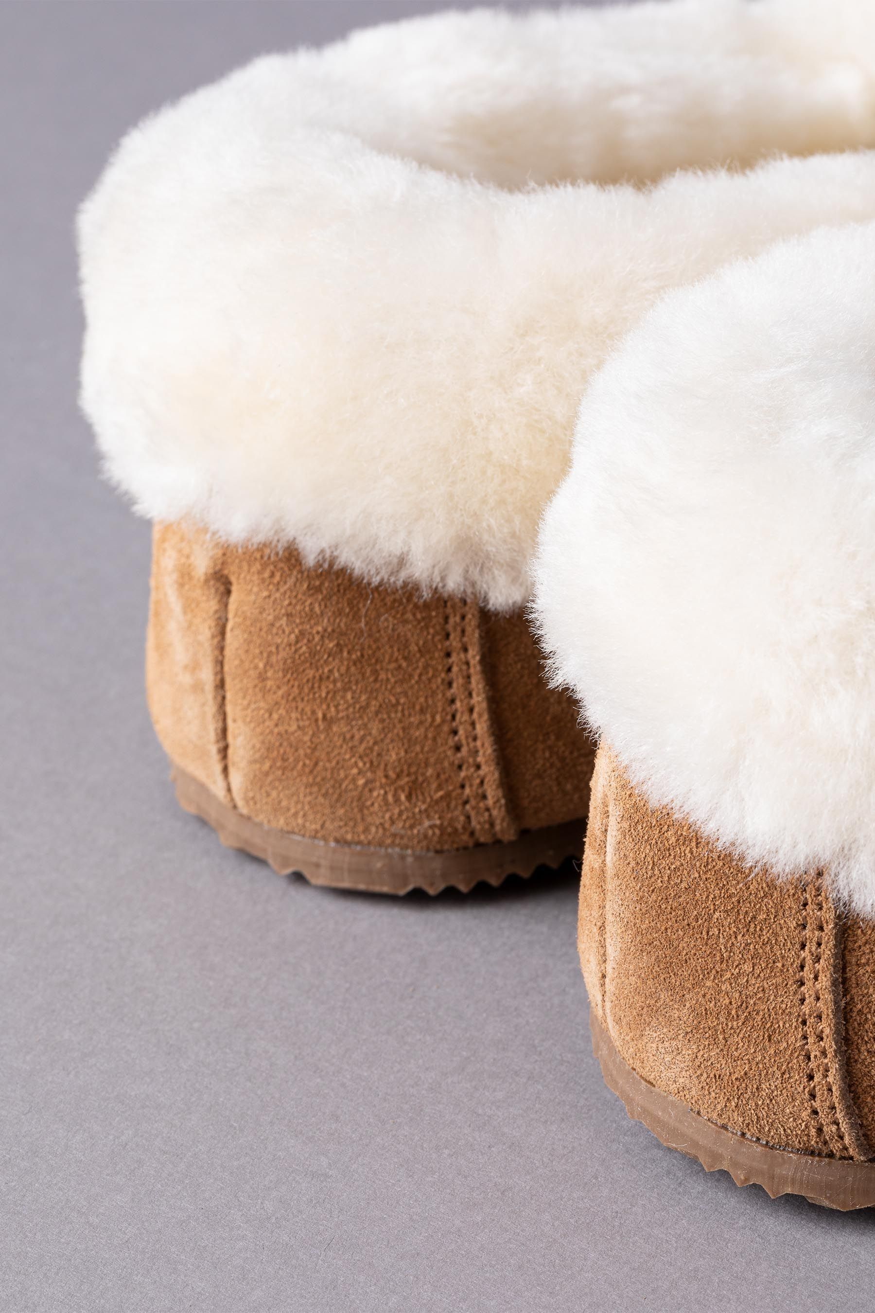 Buy Lakeland Leather Tan Brown Ladies Sheepskin Moccasin Slippers from ...