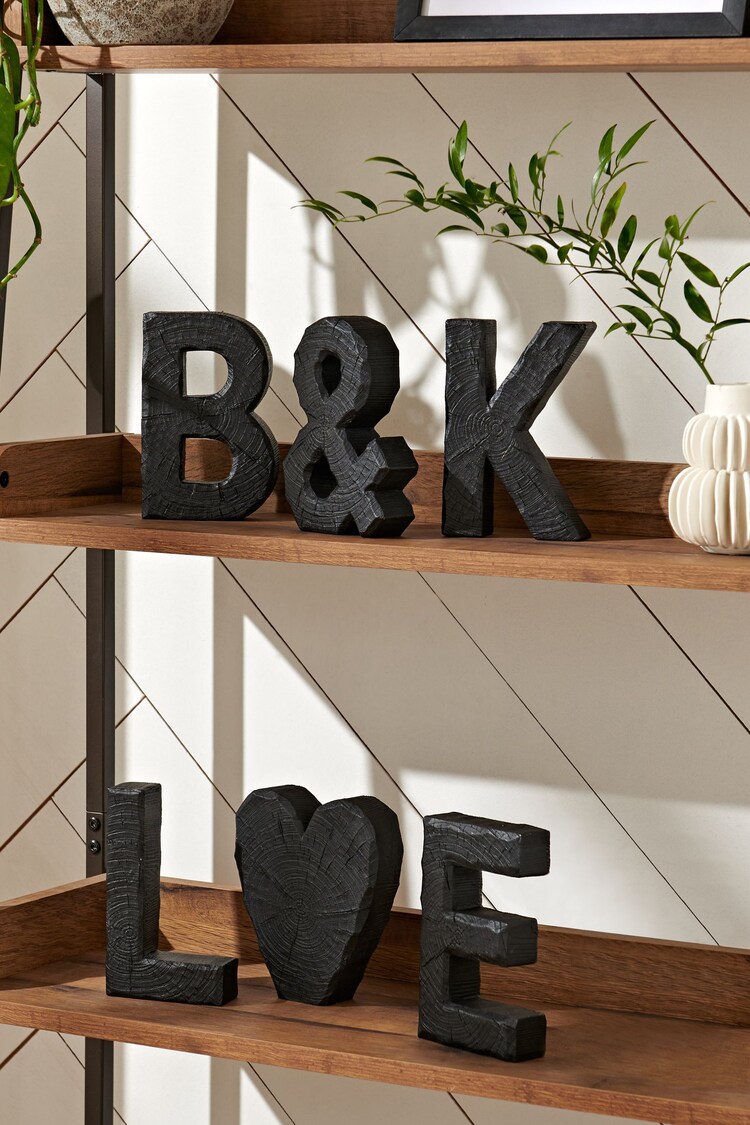 Buy Small Black Bronx Wood Effect Alphabet Ornament from the Next UK ...