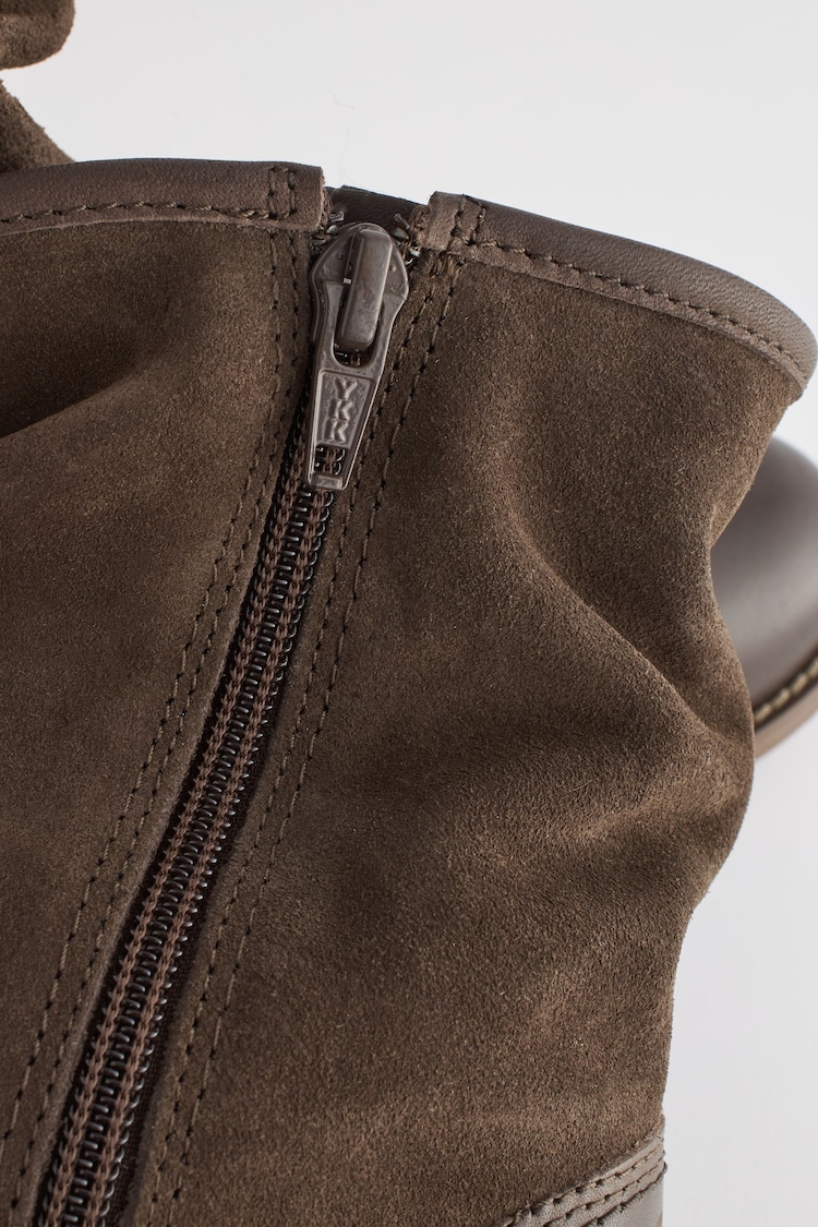 Buy Brown Extra Wide Fit Forever Comfort® Leather Slouch Ankle Boots ...