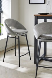Buy Fine Chenille Mid Grey Hewitt Fixed Height Bar Stool from the Next ...