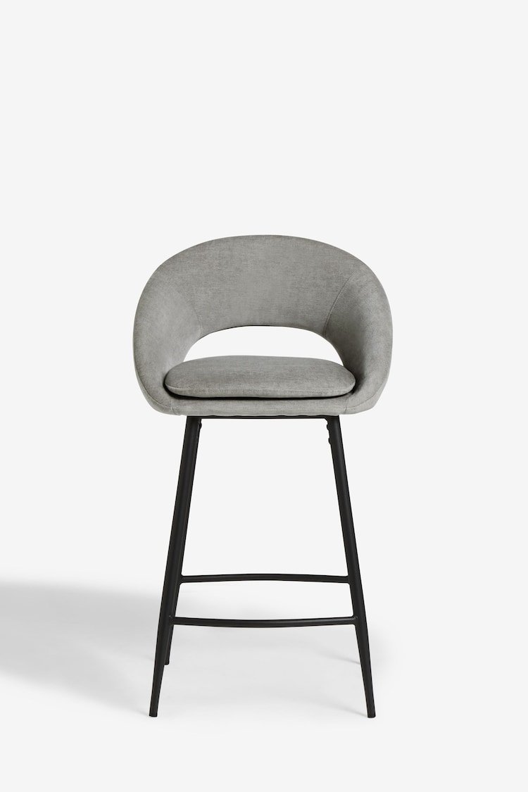 Buy Fine Chenille Mid Grey Hewitt Fixed Height Bar Stool from the Next ...