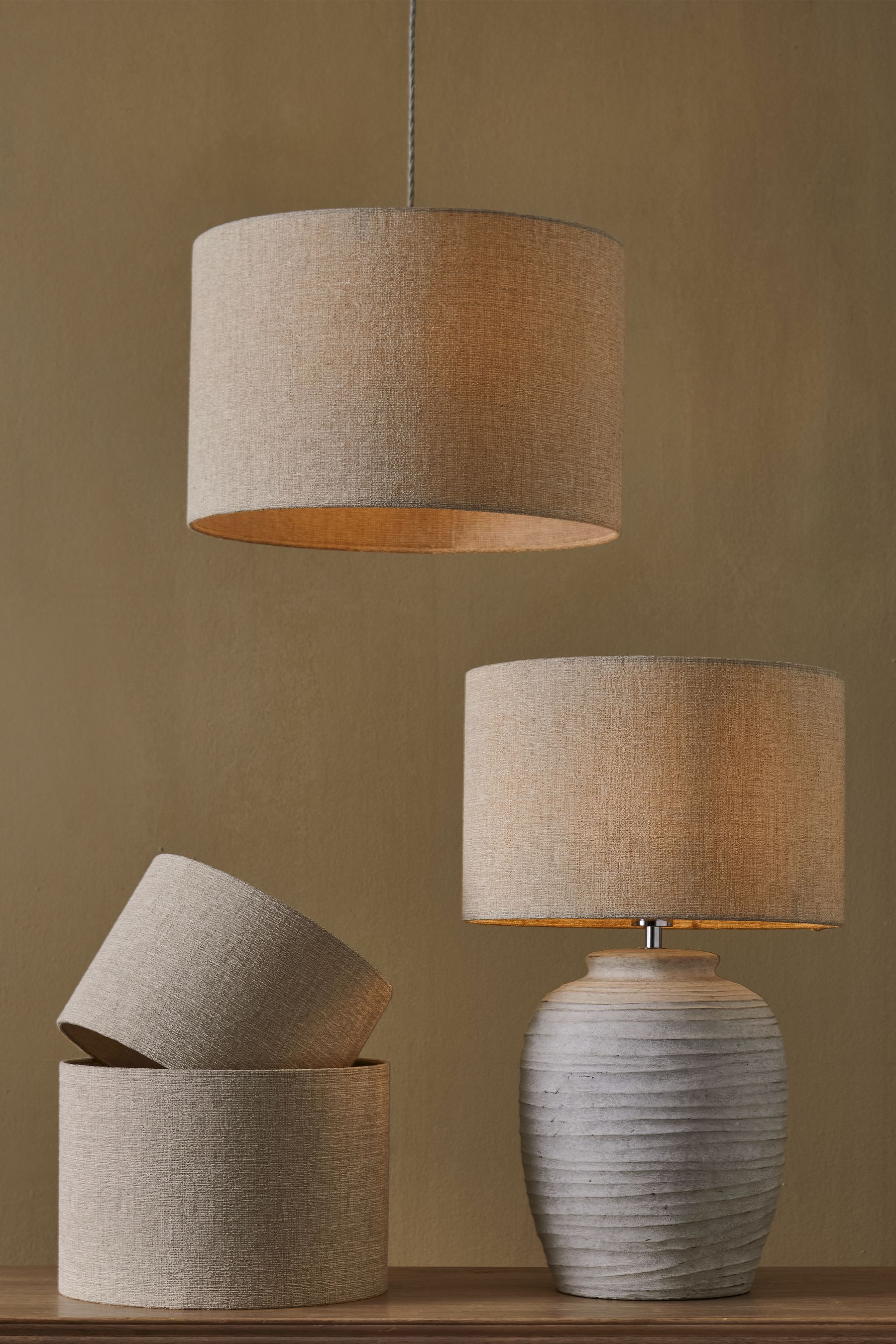 Buy Neutral Tweedy Plain Easy Fit Shade Ceiling Light from the Next UK ...