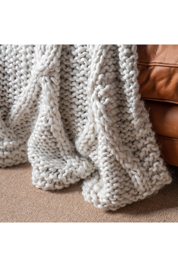 Buy Gallery Home Cream Knitted Diamond Throw from the Next UK online shop