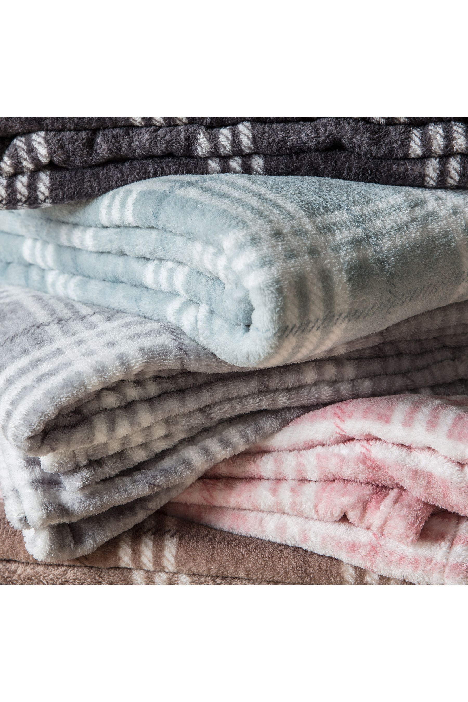 Buy Gallery Home Grey Teddy Checked Rolled Fleece Throw from the Next ...