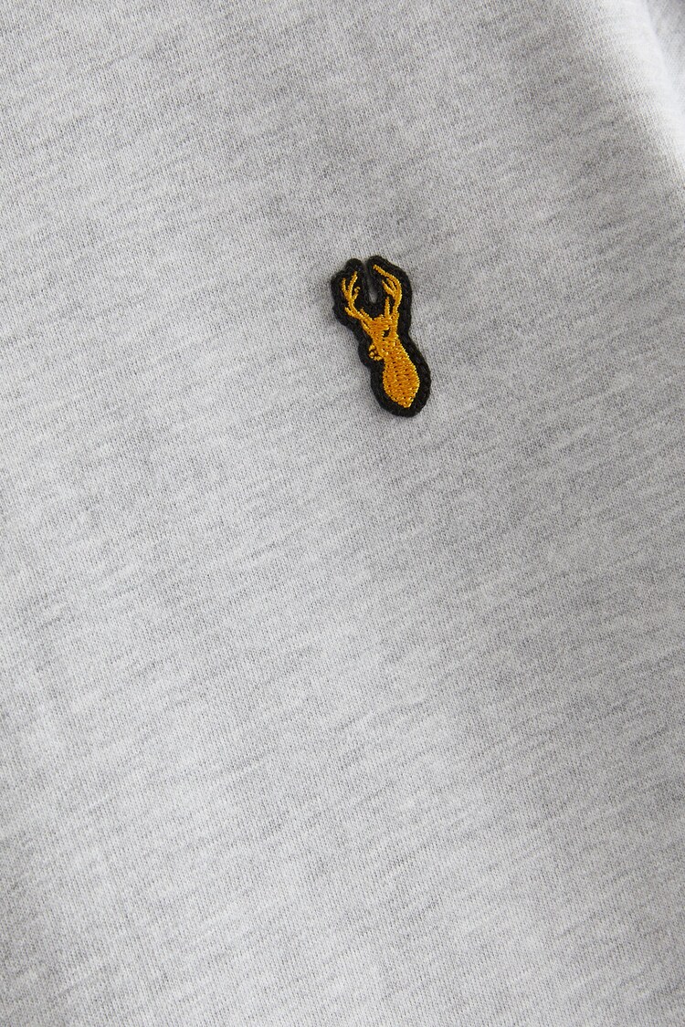 Buy Grey Stag Embroidered Short Sleeve 100% Cotton T-Shirt (3-16yrs ...