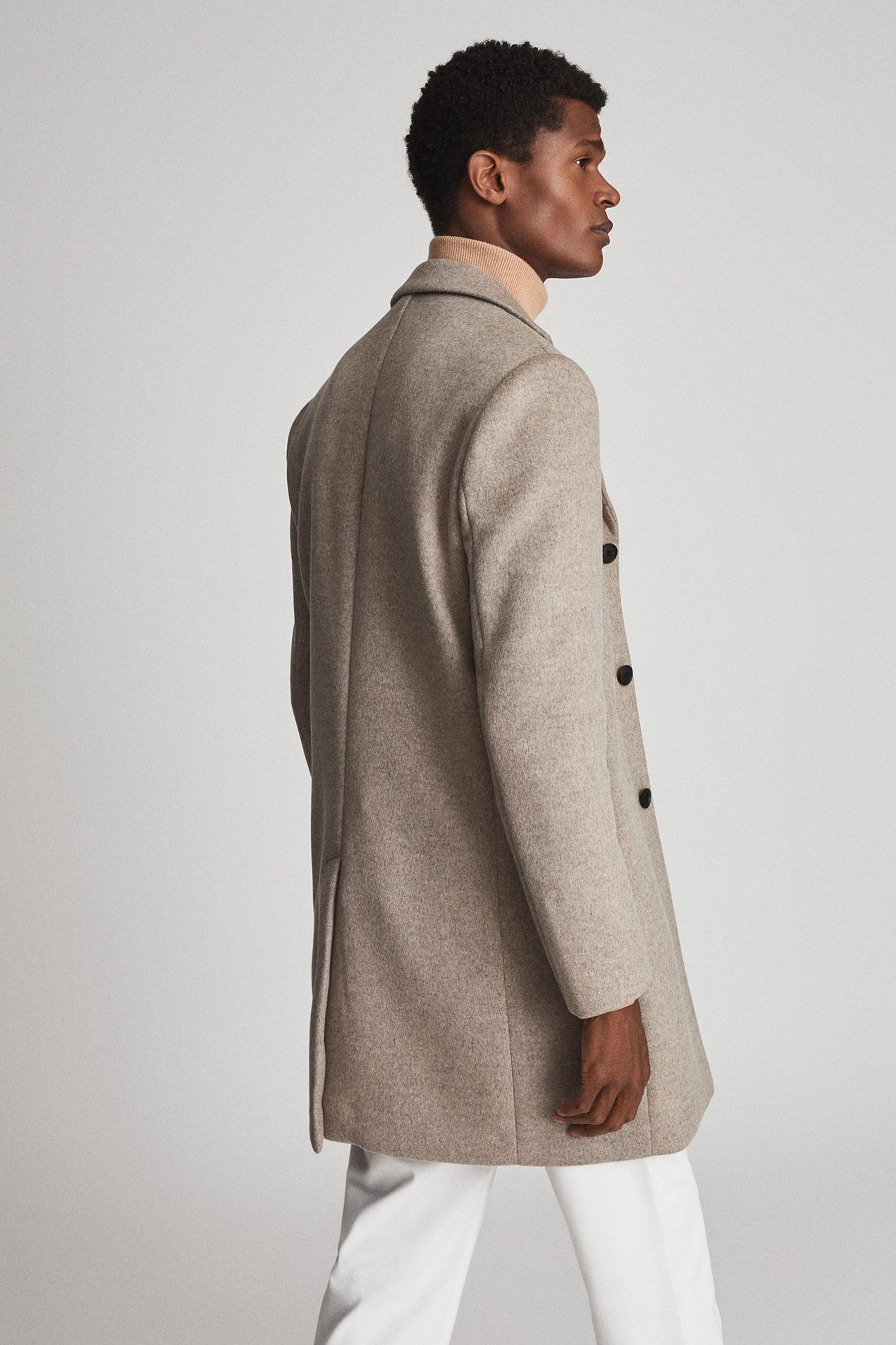 Buy Reiss Natural Gable Wool Blend Epsom Overcoat from Next Australia