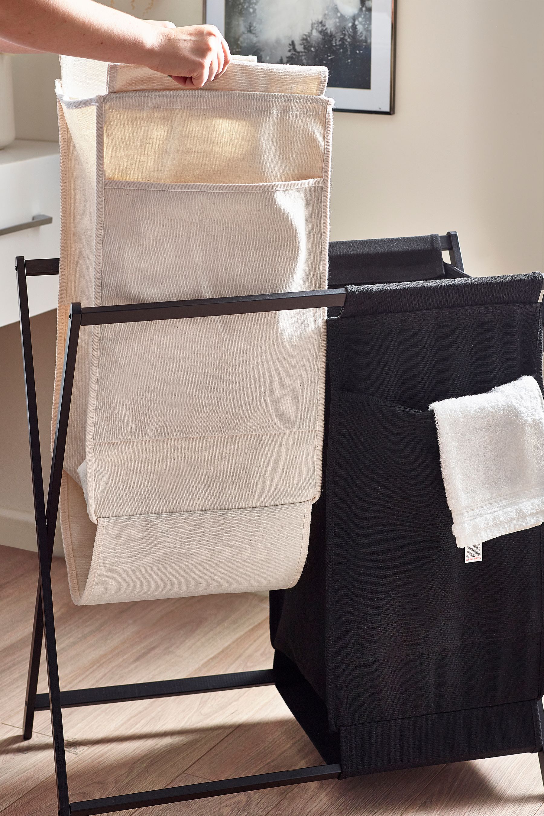 Buy Monochrome Collapsible Sorter Laundry Basket from the Next UK ...