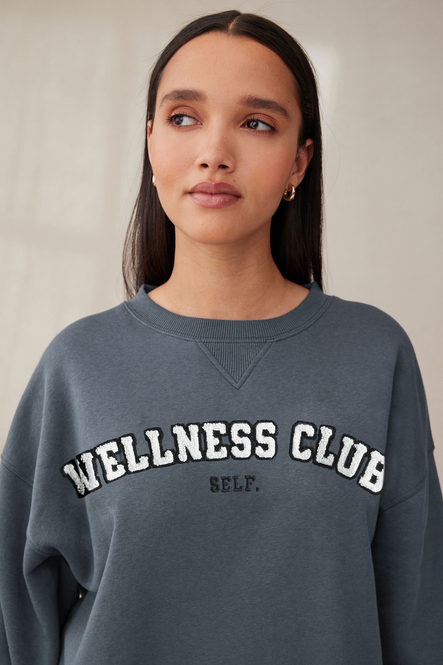 Buy self. Navy Blue Wellness Club Sweatshirt from the Next UK online shop