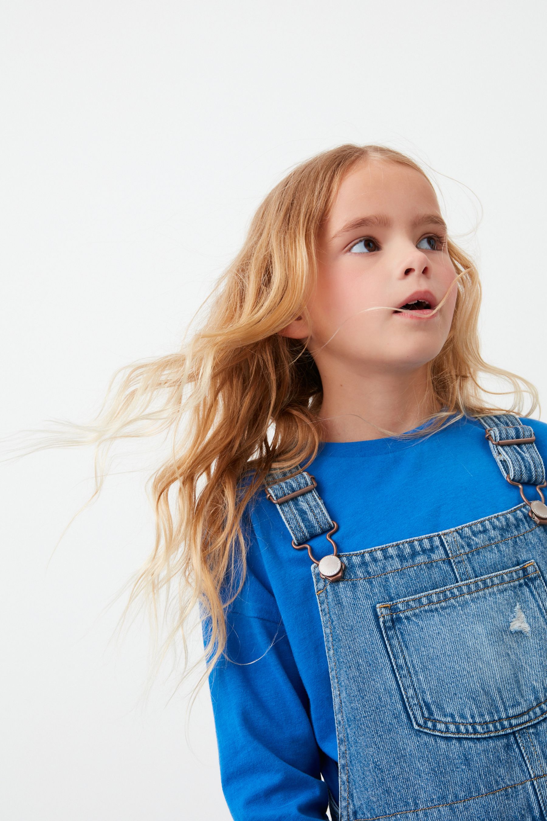 Buy Mid Blue Denim Mom 100% Cotton Dungarees (3-16yrs) from the Next UK ...