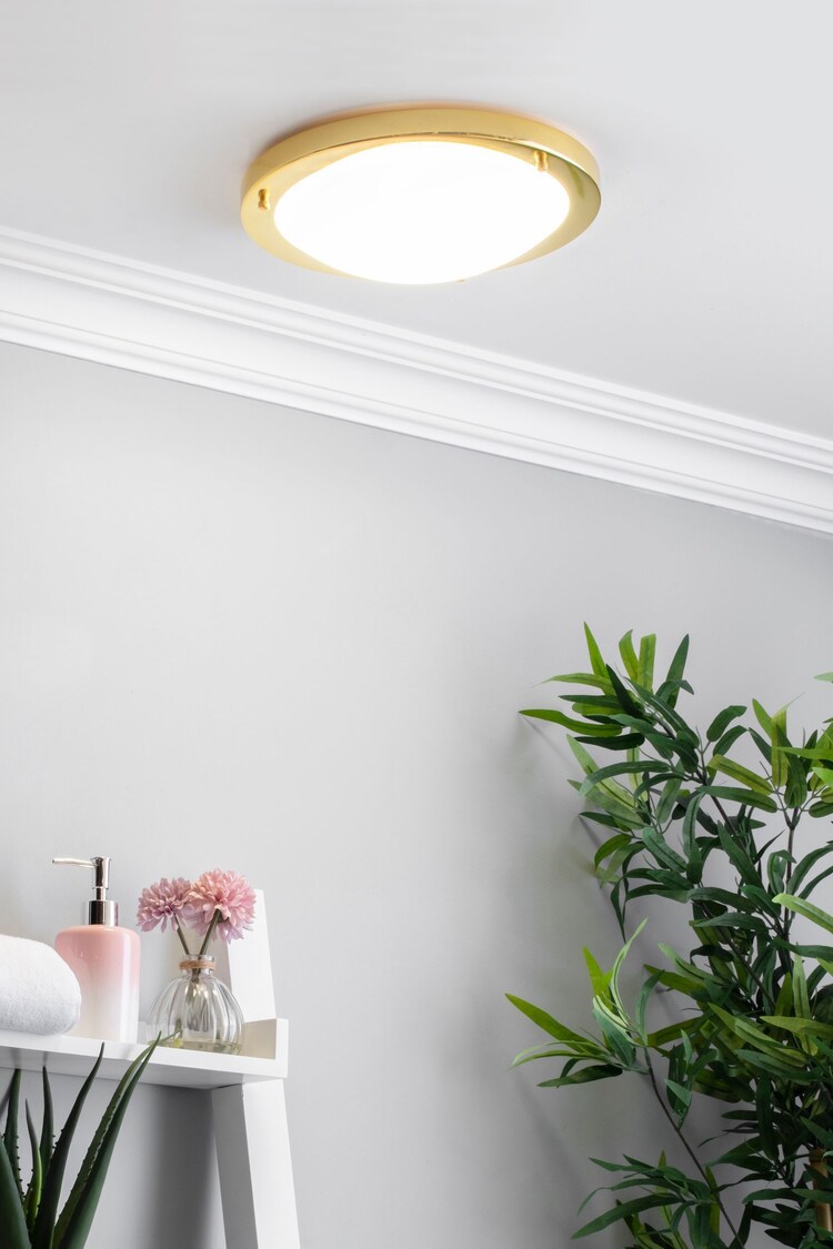 Buy BHS Brass Delphi Large Flush Bathroom Ceiling Light from the Next UK online shop