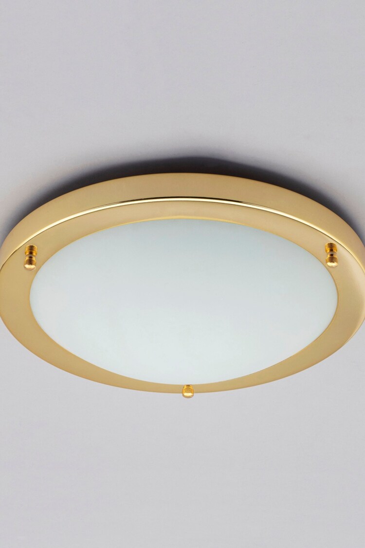 Buy BHS Brass Delphi Large Flush Bathroom Ceiling Light from the Next UK online shop
