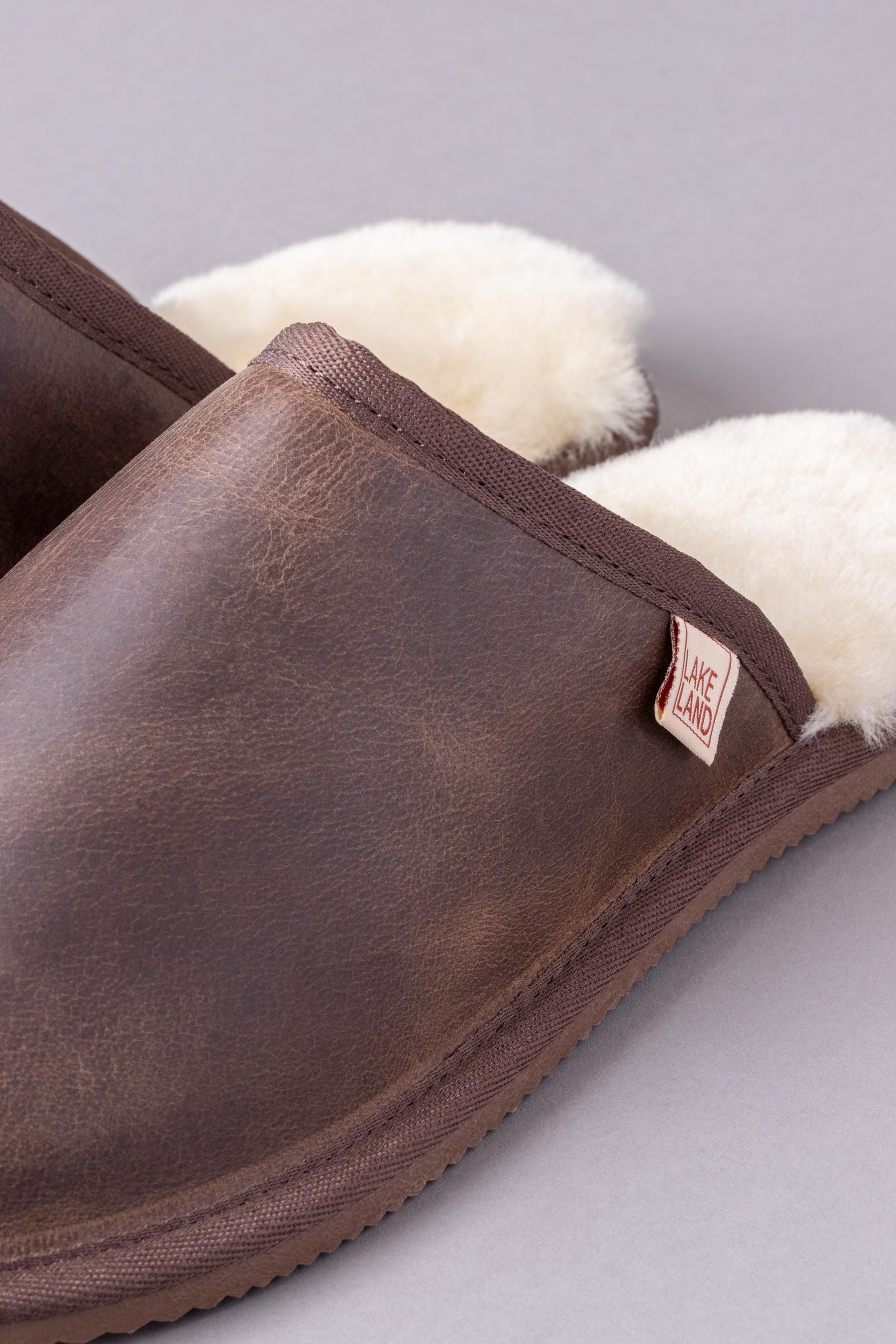 Buy Lakeland Leather Brown Mens Leather Slider Slippers from the Next ...