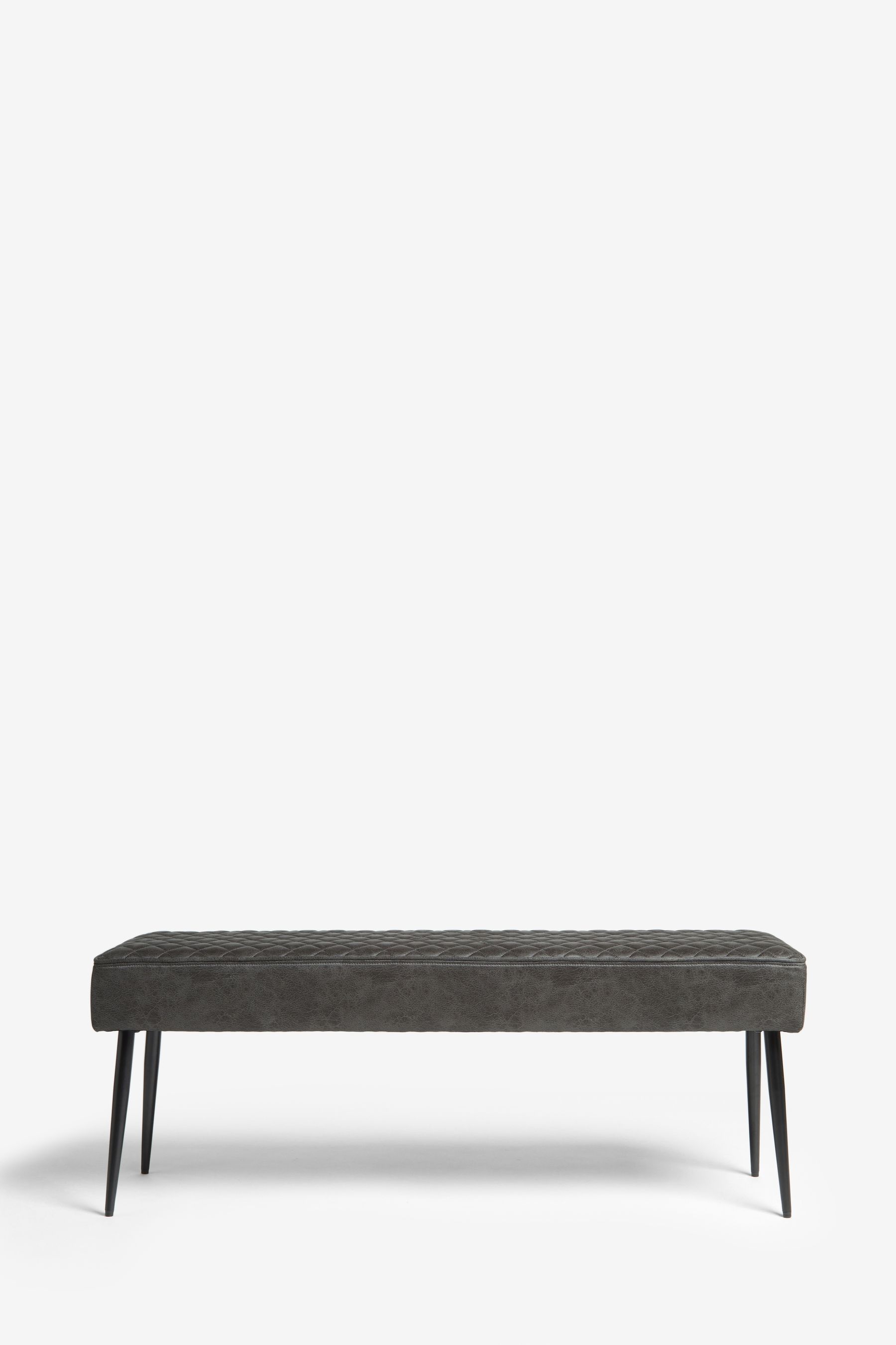Buy Monza Faux Leather Dark Grey Hamilton Quilted Dining Bench from the ...