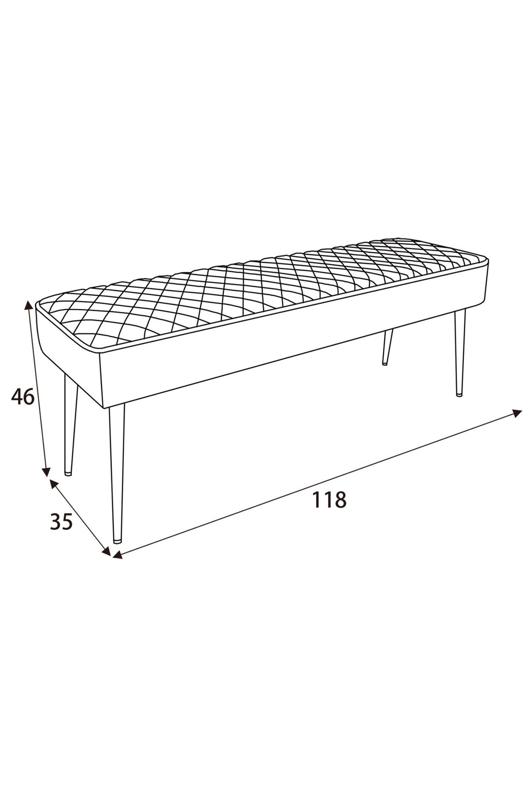 Buy Monza Faux Leather Dark Grey Hamilton Quilted Dining Bench from the ...
