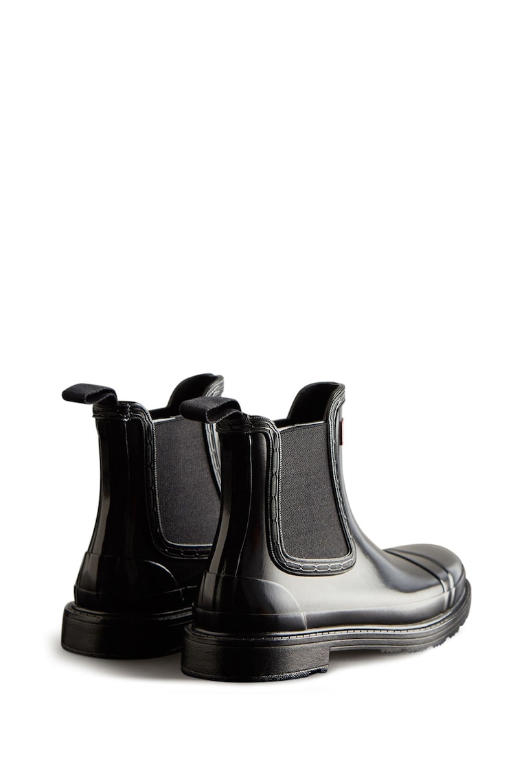 Buy Hunter Womens Commando Gloss Chelsea Black Wellies from the Next UK ...