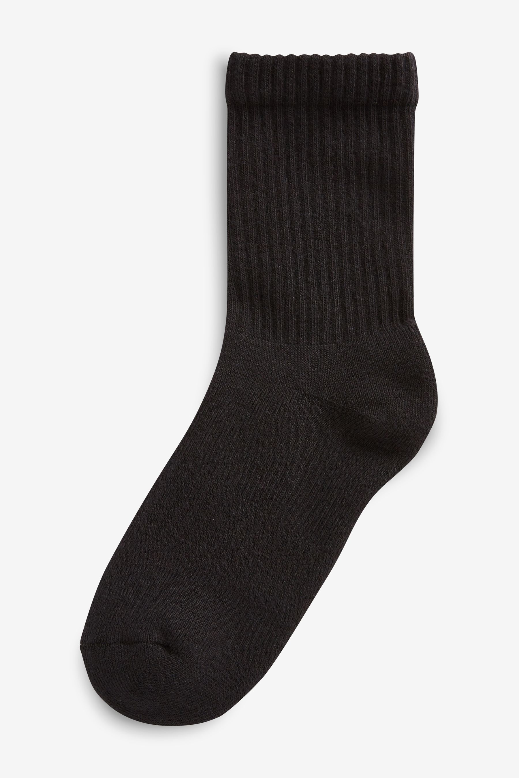 Buy Black 5 Pack Cotton Rich Cushioned Footbed Ribbed Socks from Next ...