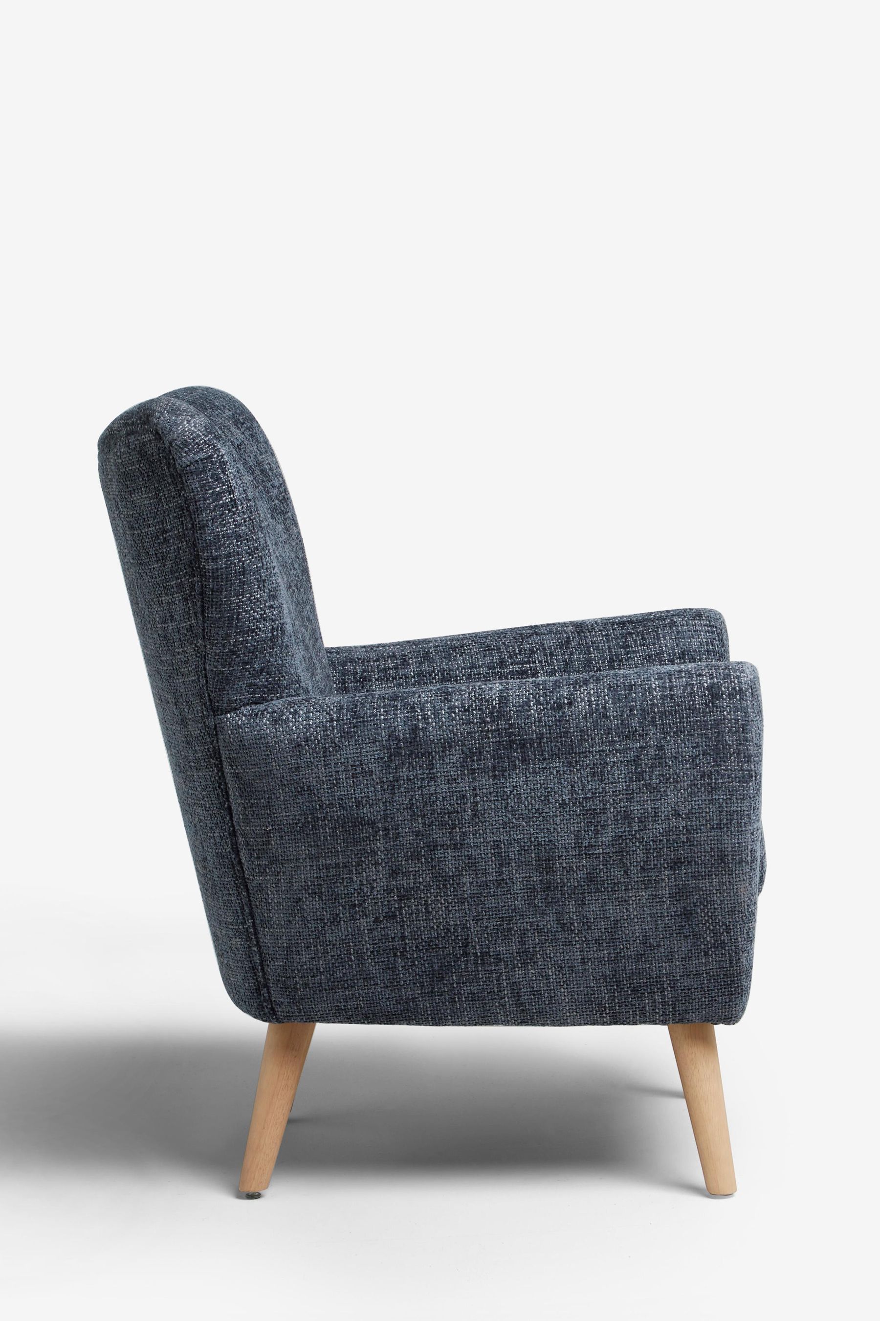 Buy Chunky Chenille Dark Navy Blue Wilson II Highback Armchair from the ...