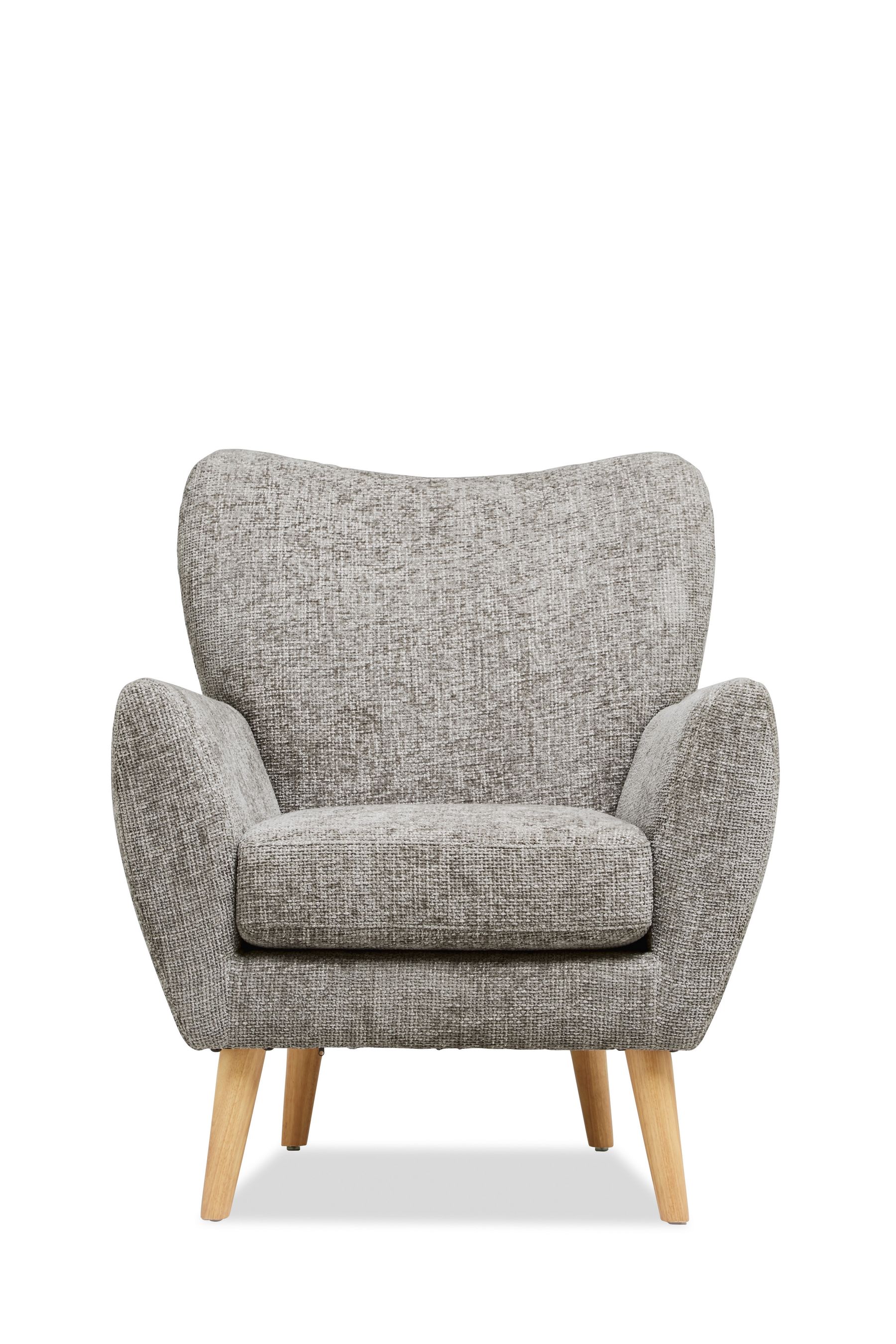 Buy Chunky Chenille Light Grey Wilson II Highback Armchair from the ...
