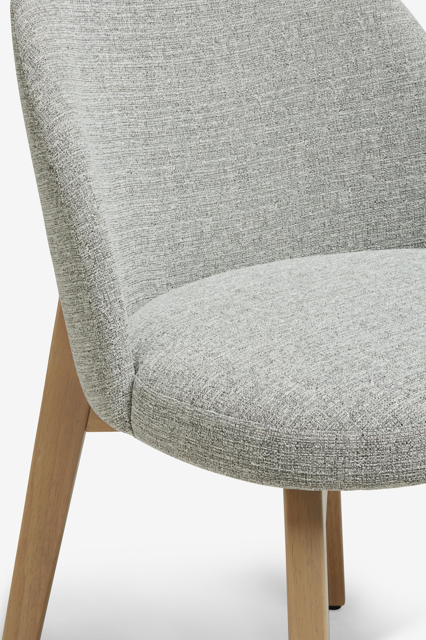 Buy Set of 2 Tweedy Plain Mid Grey Preston Light Wood Leg Dining Chairs ...