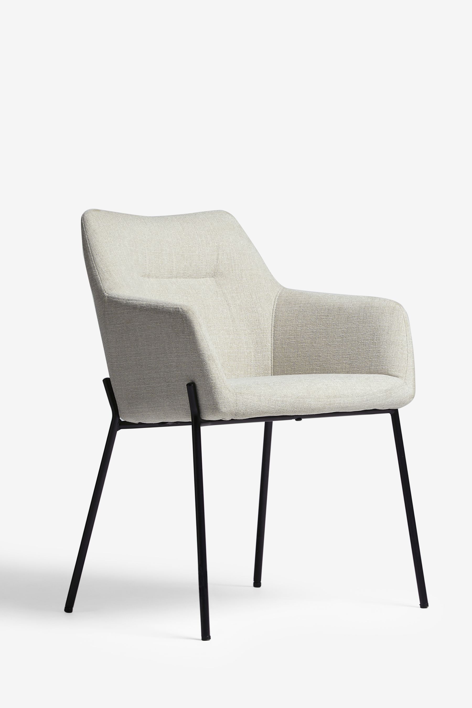 Buy Set of 2 Tweedy Plain Light Natural Quinn Black Legs Dining Chairs ...