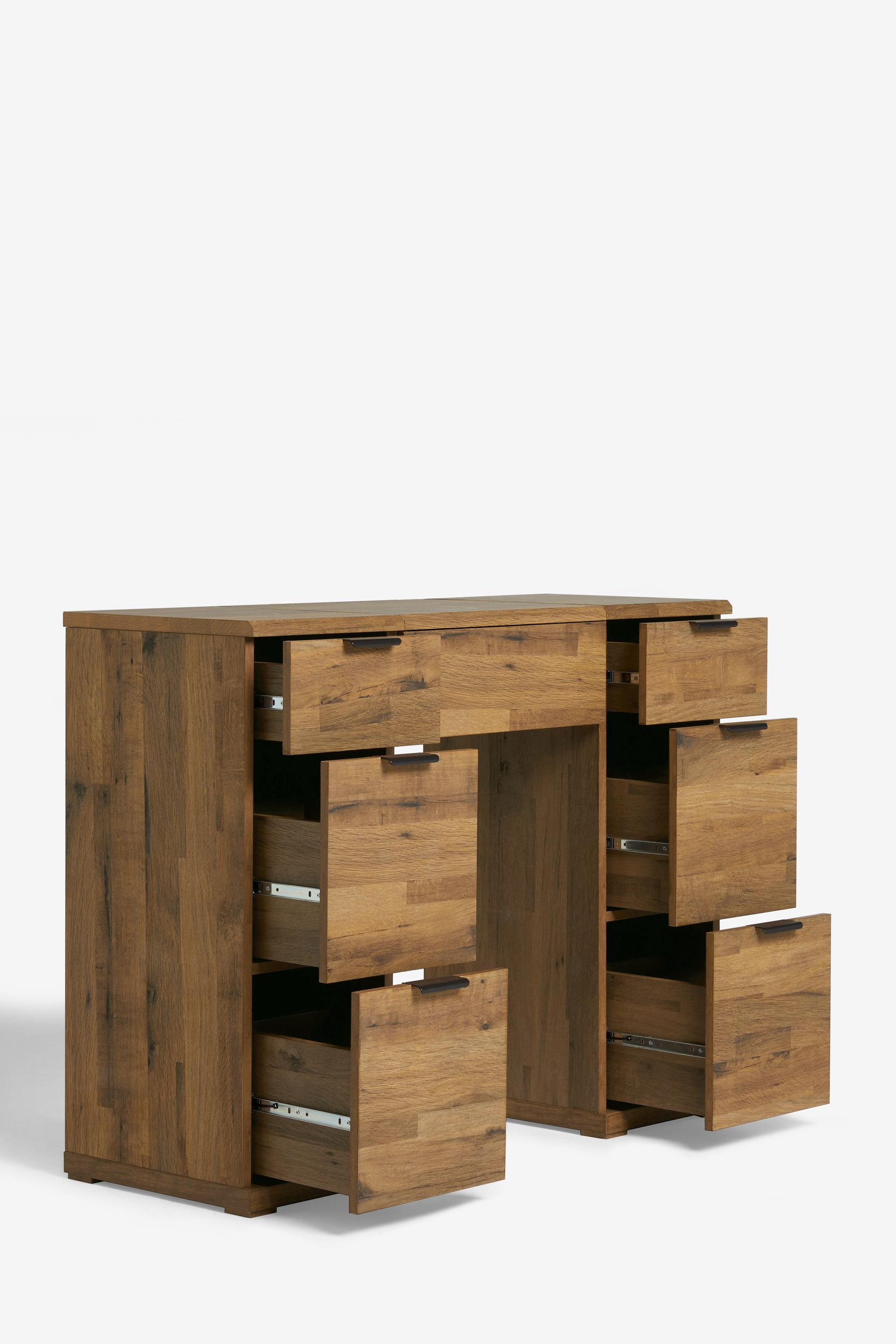 Buy Dark Bronx Oak Effect Storage Extra Large Dressing Table from Next ...