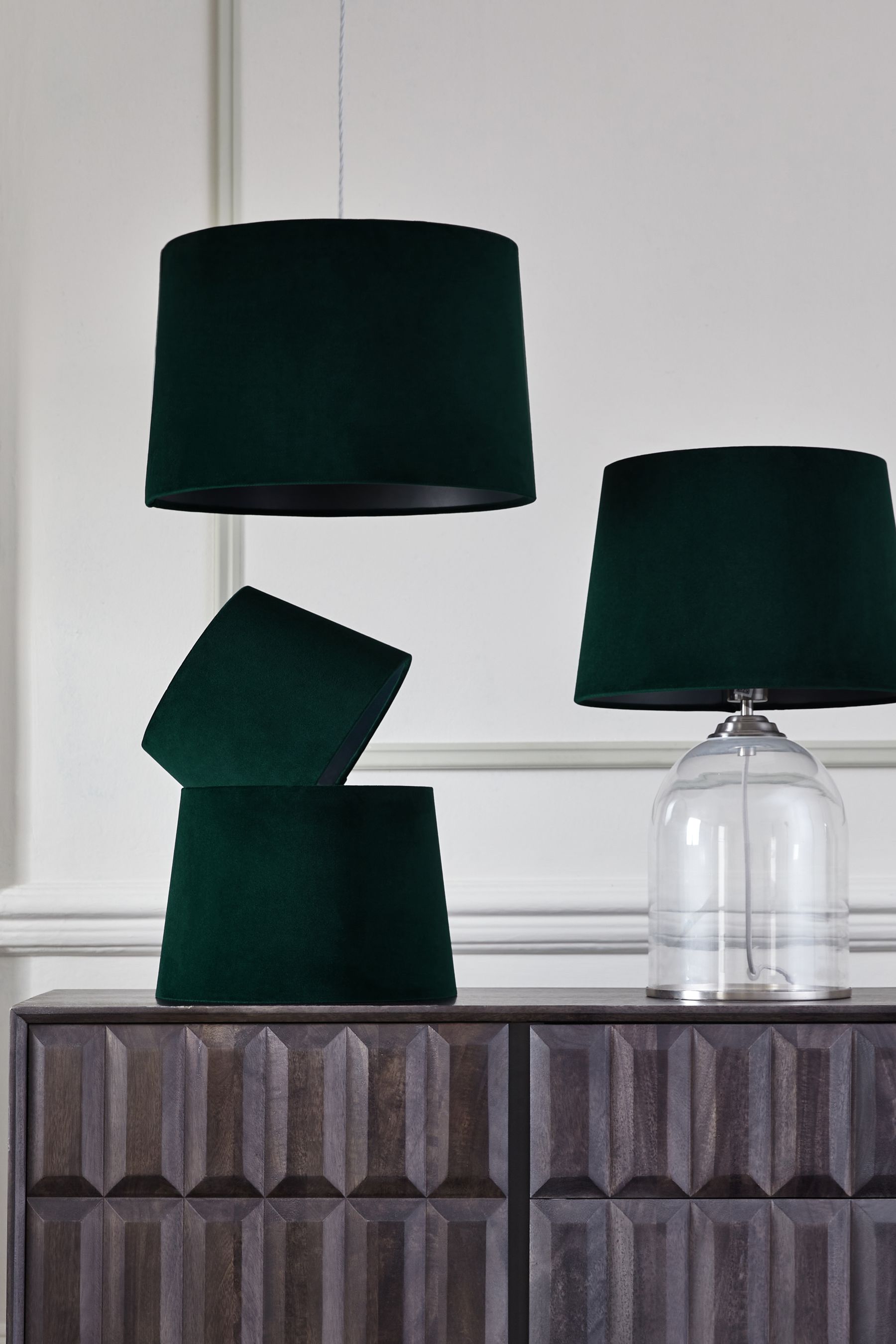 Buy Green Velvet Easy Fit Shade Ceiling Light from the Next UK online shop