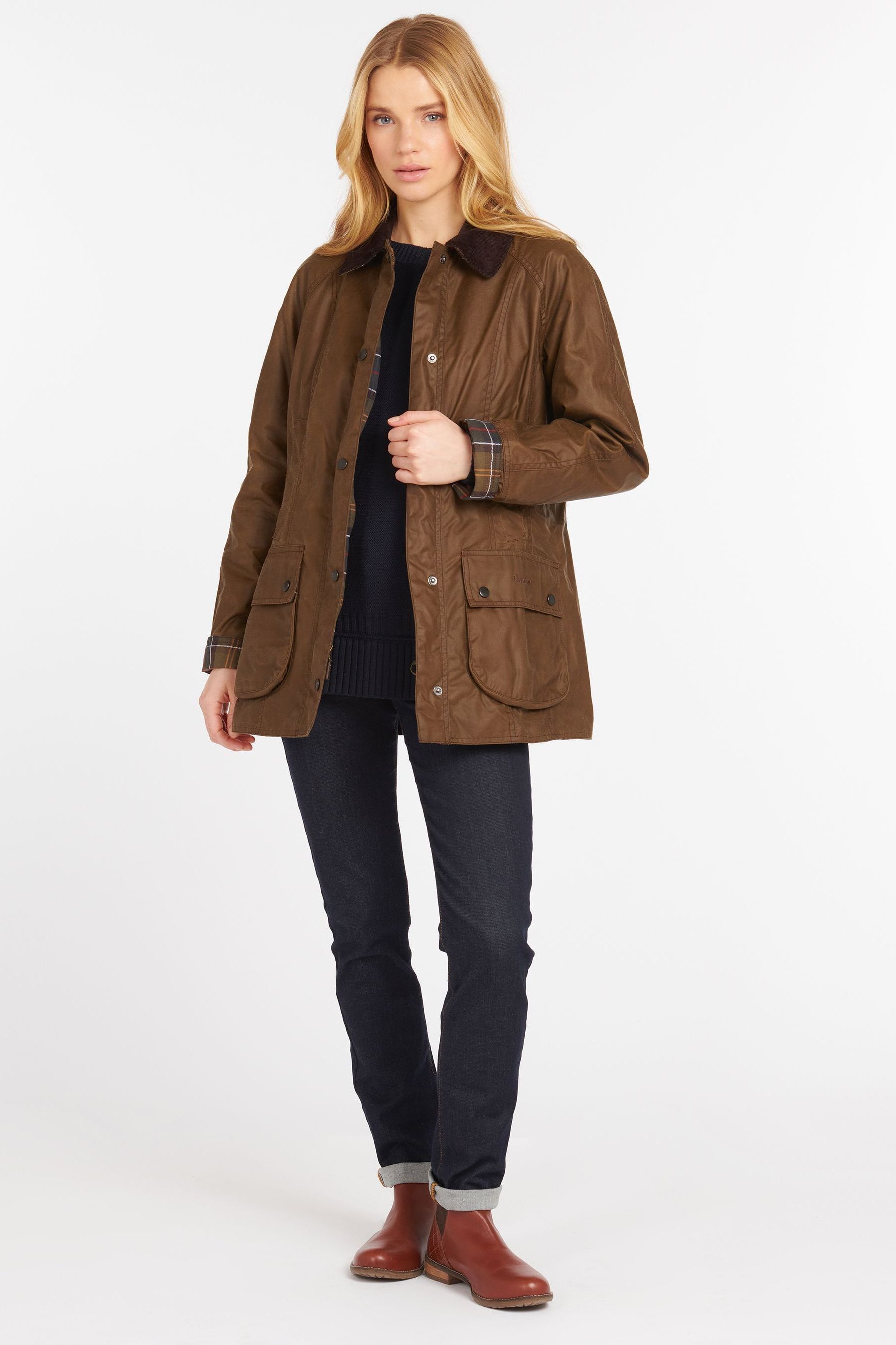 Buy Barbour® Light Brown Beadnell Classic Wax Jacket from the Next UK ...