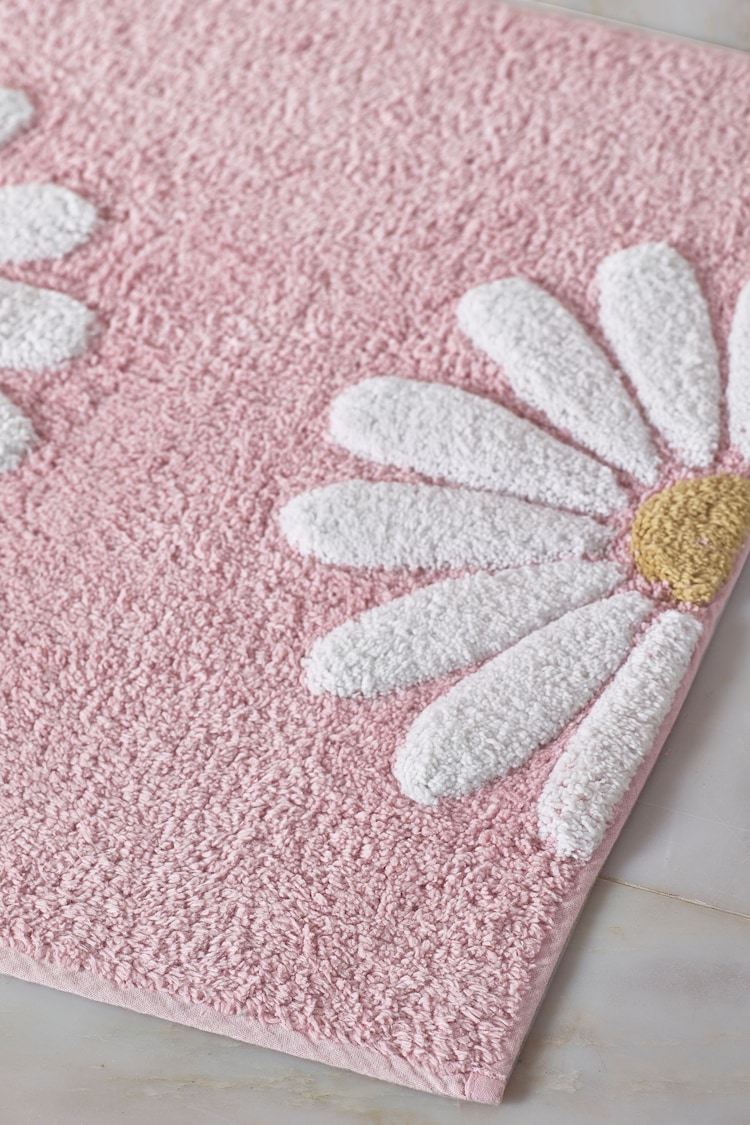 Buy Pink Daisy 100% Cotton Bath Mat from the Next UK online shop