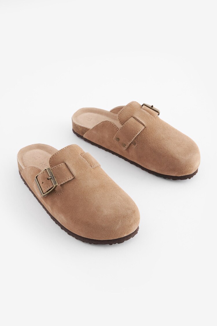 Buy Tan Brown Suede Slip-On Clogs from the Next UK online shop