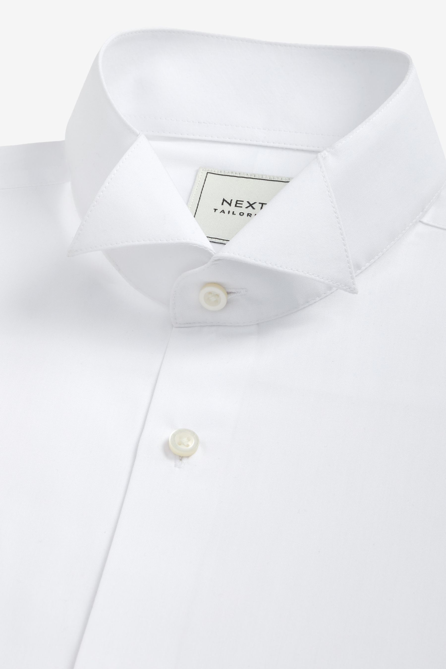 Buy White Regular Fit Easy Care Double Cuff Wing Collar Shirt from the ...