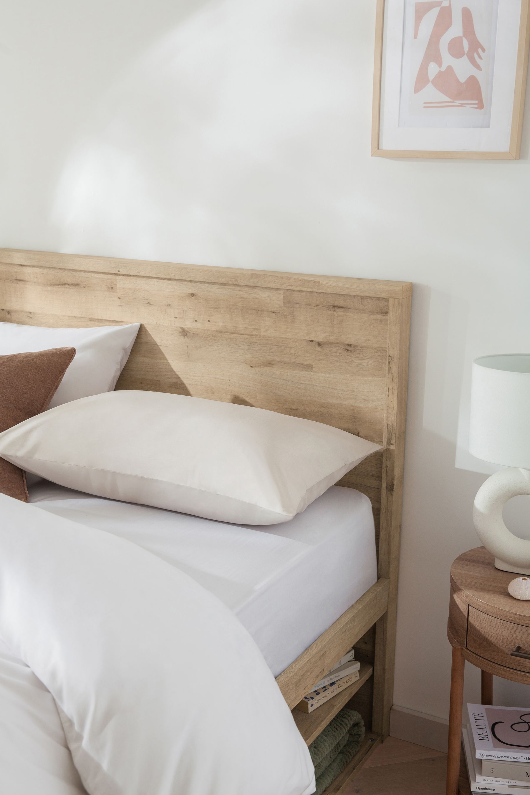 Buy Light Oak Effect Bronx Platform Bed Frame with Storage from the ...