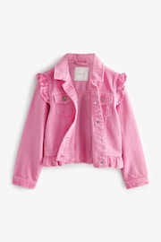 Buy Bright Pink 100% Cotton Frill Shoulder Denim Jacket (3-16yrs) from ...