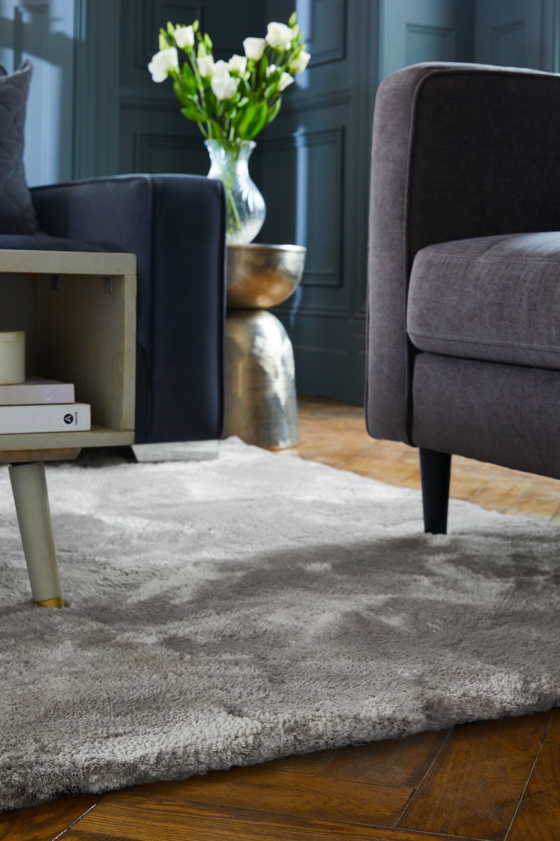 Buy Silver Grey Collection Luxe Plush Rug from the Next UK online shop