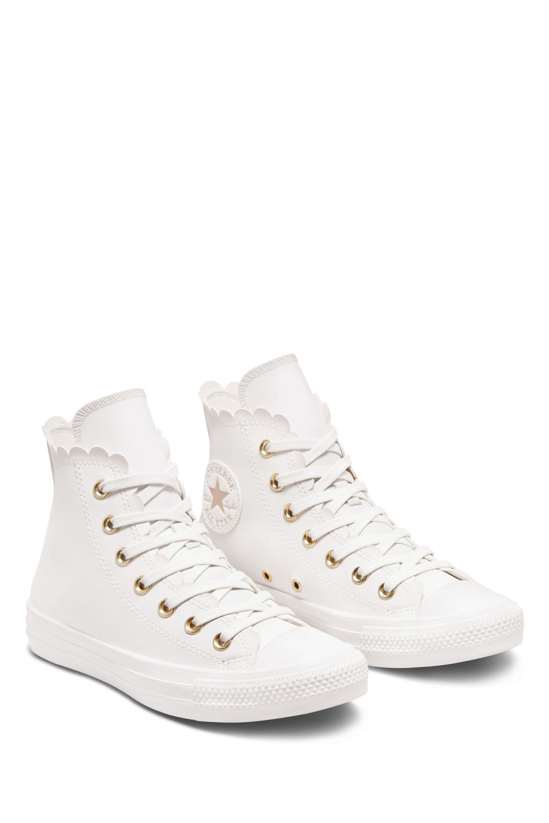 Buy Converse White Scallop High Top Trainers from the Next UK online shop