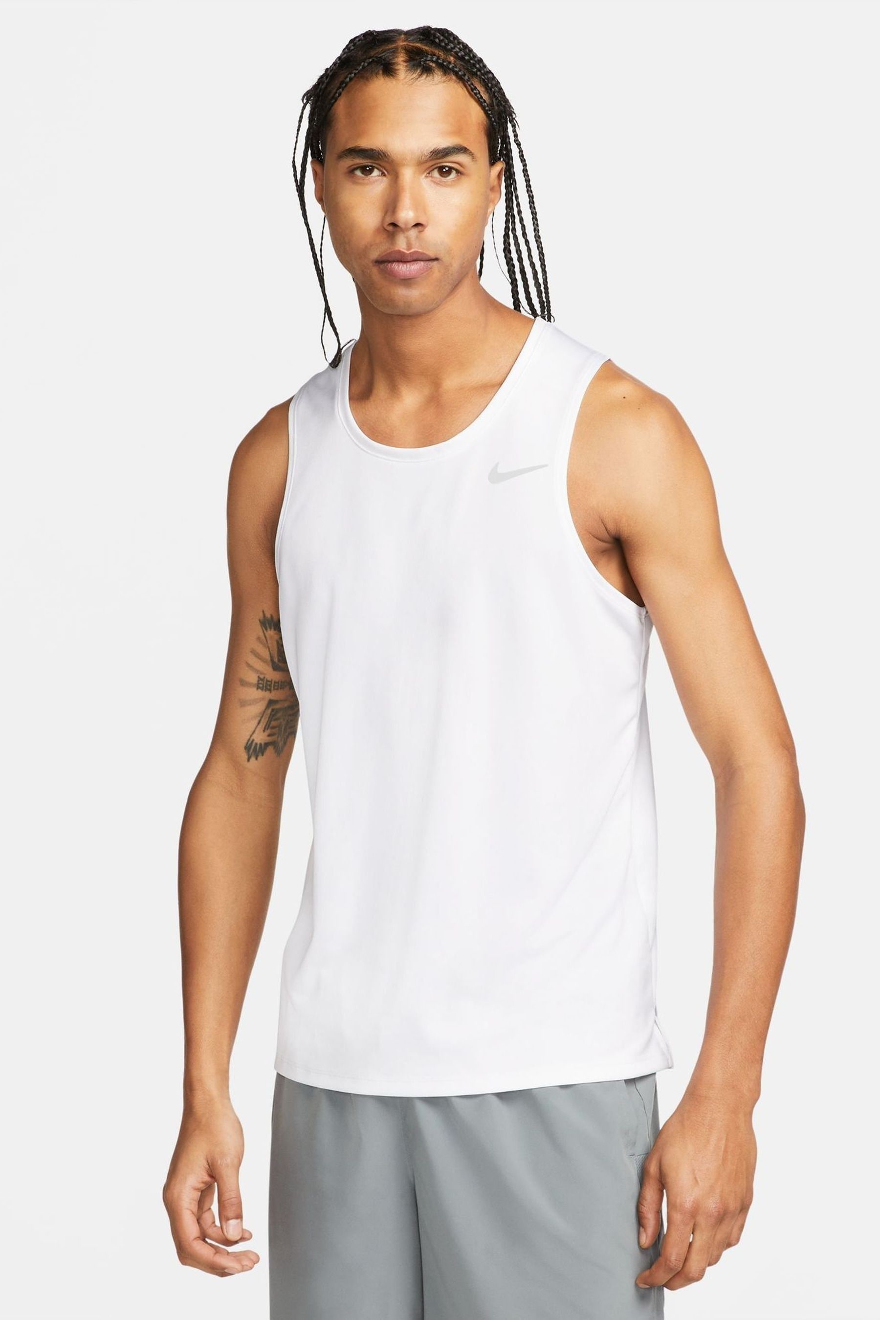 Buy Nike White Dri-FIT Miler Running Vest Top from the Next UK online shop