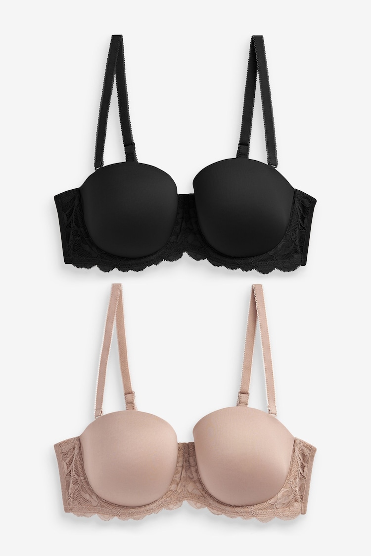 Buy Black/Nude Light Pad Strapless Multiway Bras 2 Pack from the Next ...